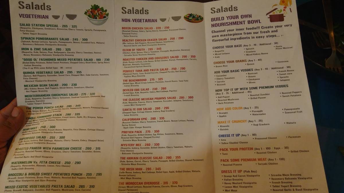 Menu at The Salad Station, Mumbai