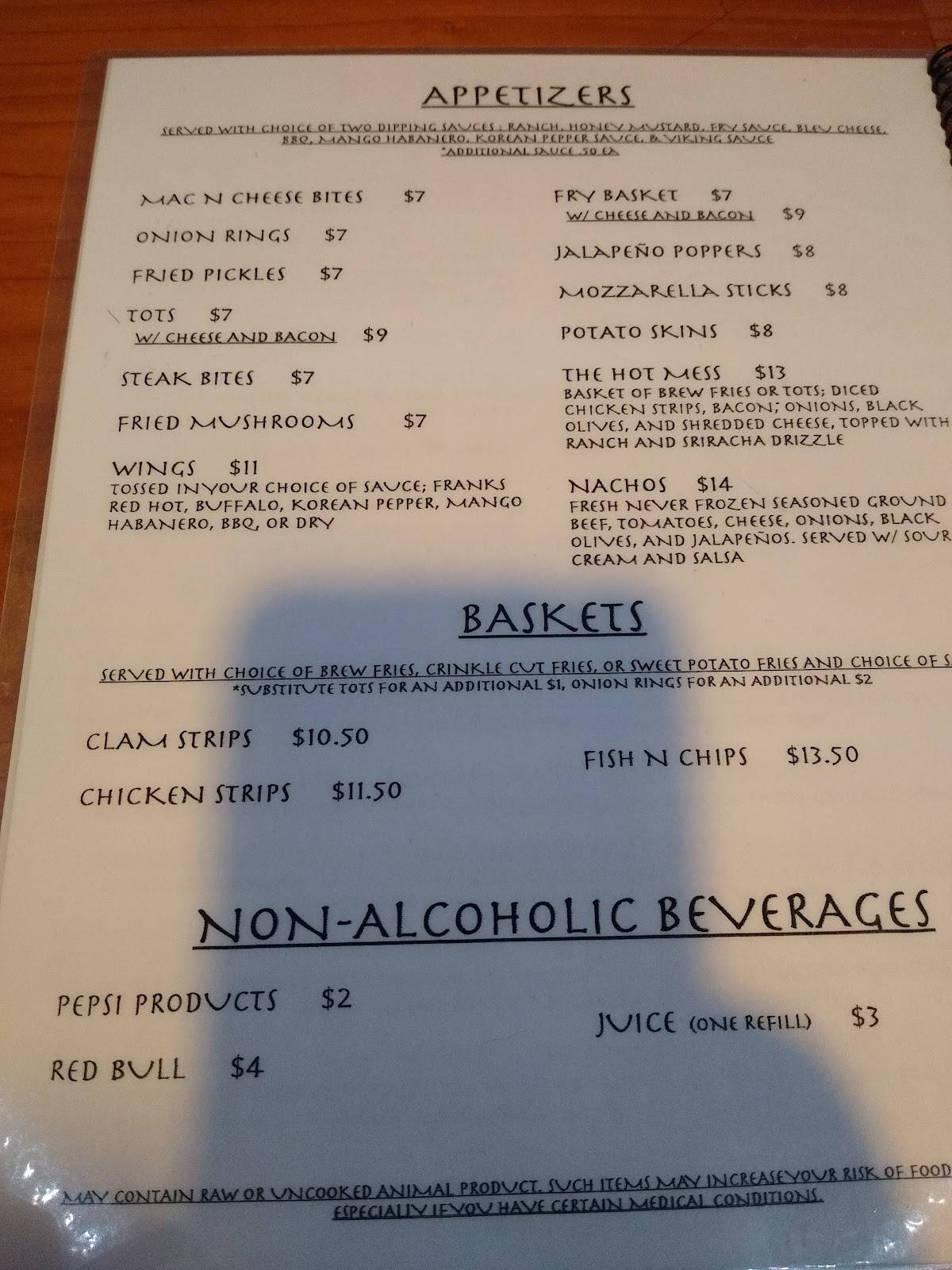 Menu at The Viking Lounge pub & bar, Lacey