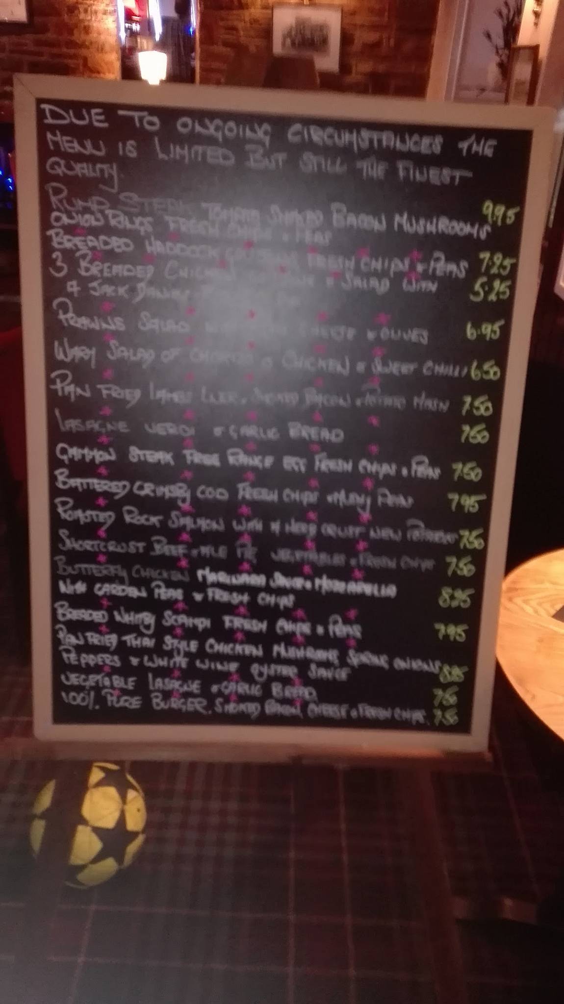 Menu at The White Swan pub & bar, Sheffield, White Swan