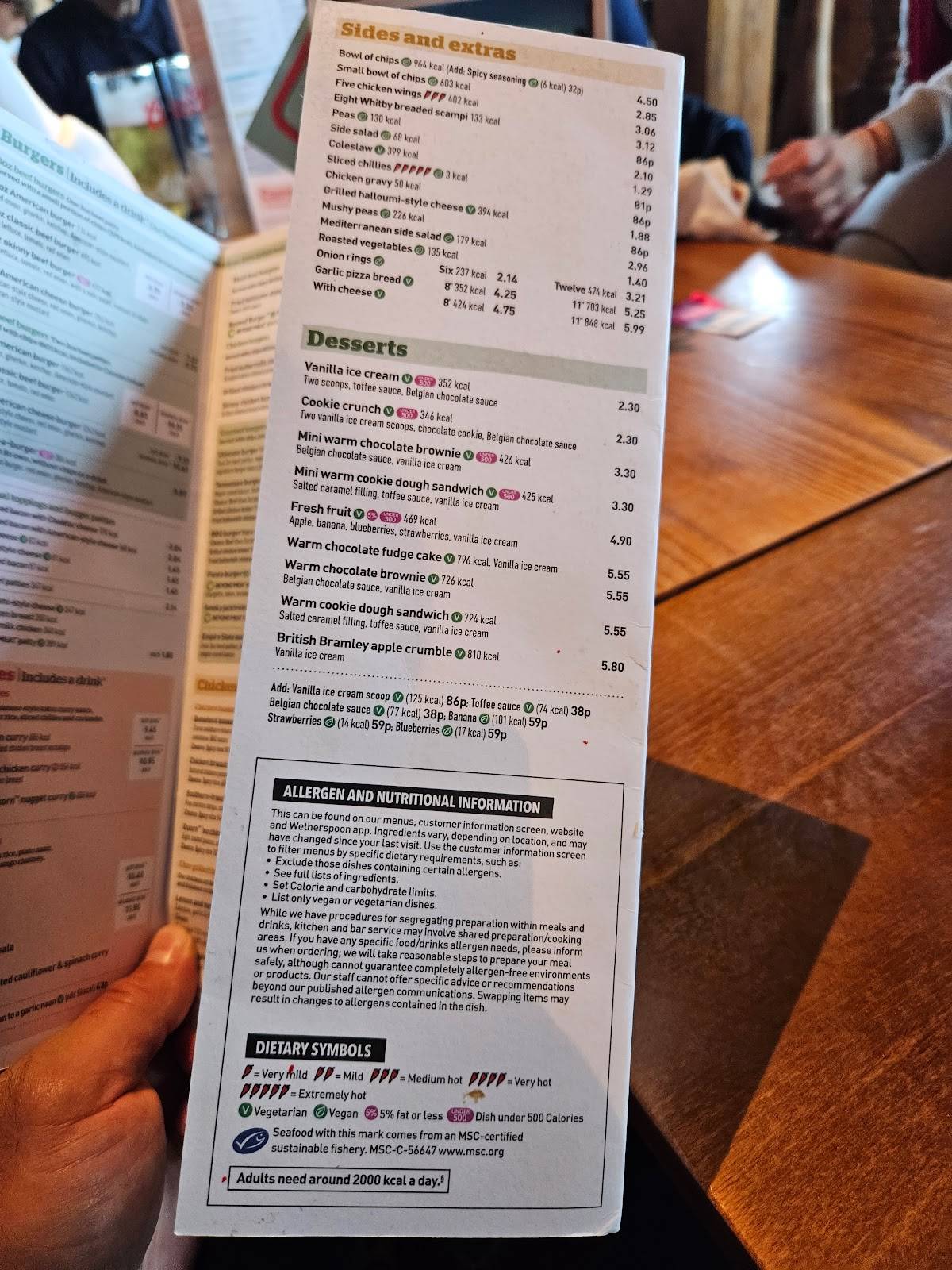 Menu at Wetherspoons (Victoria Station) pub & bar, London
