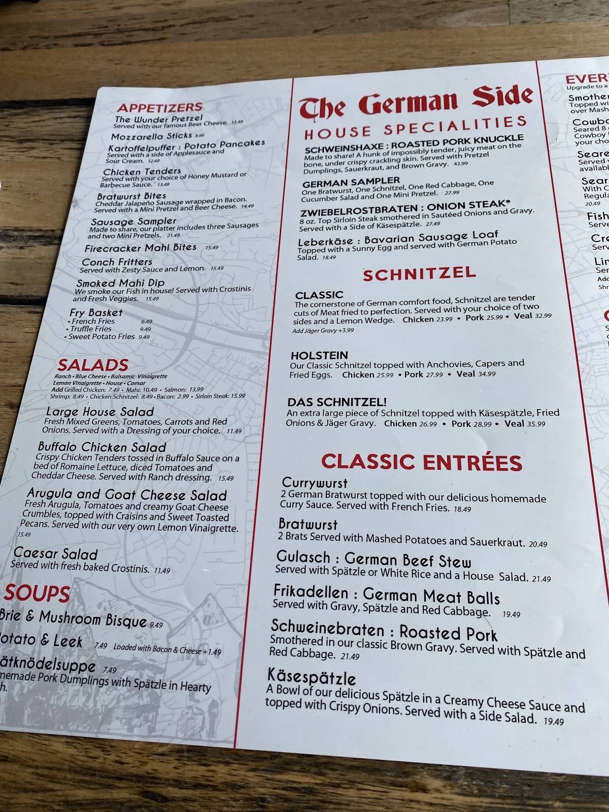 Menu at Wunderbar German Kitchen & Biergarten, Davie, Volunteer Rd