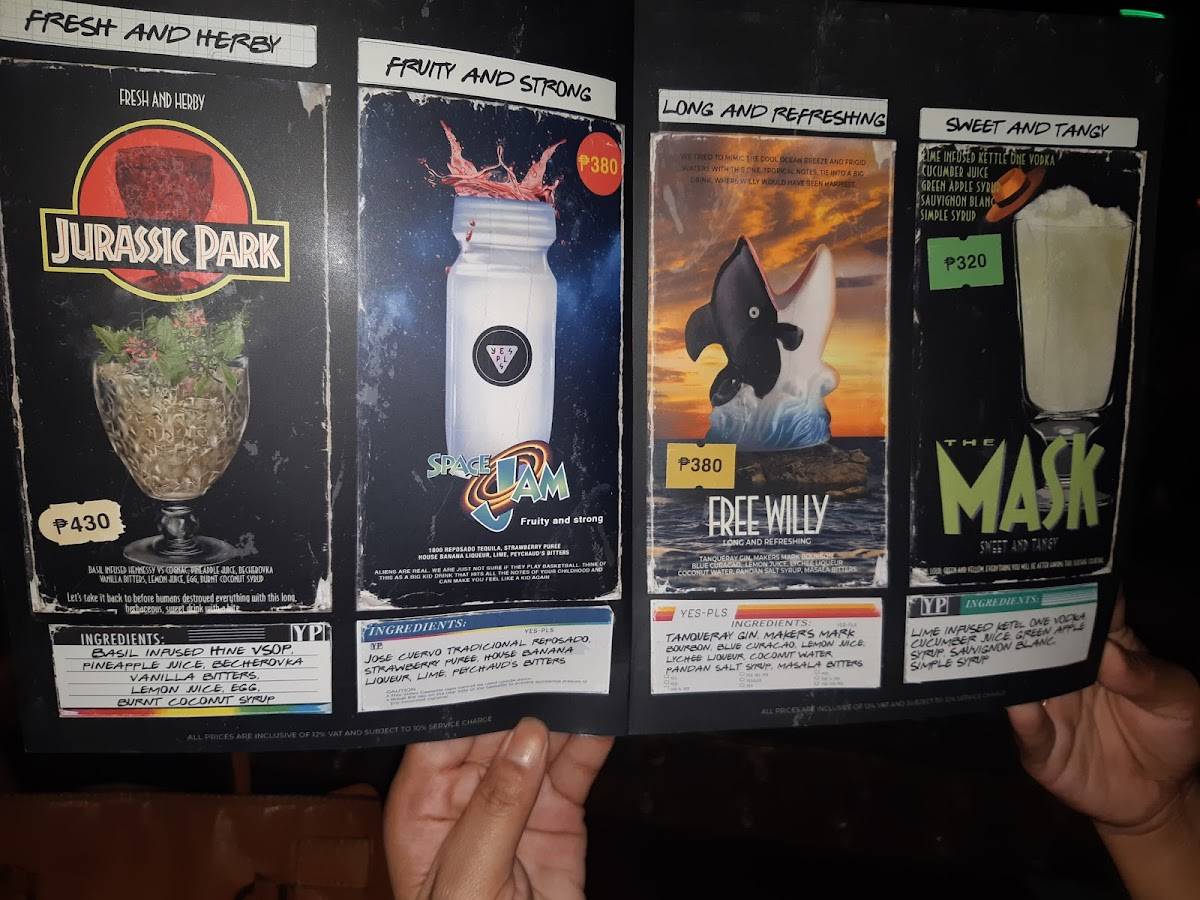 Menu at Yes Please at The Palace pub & bar, Taguig, 38th St. Uptown