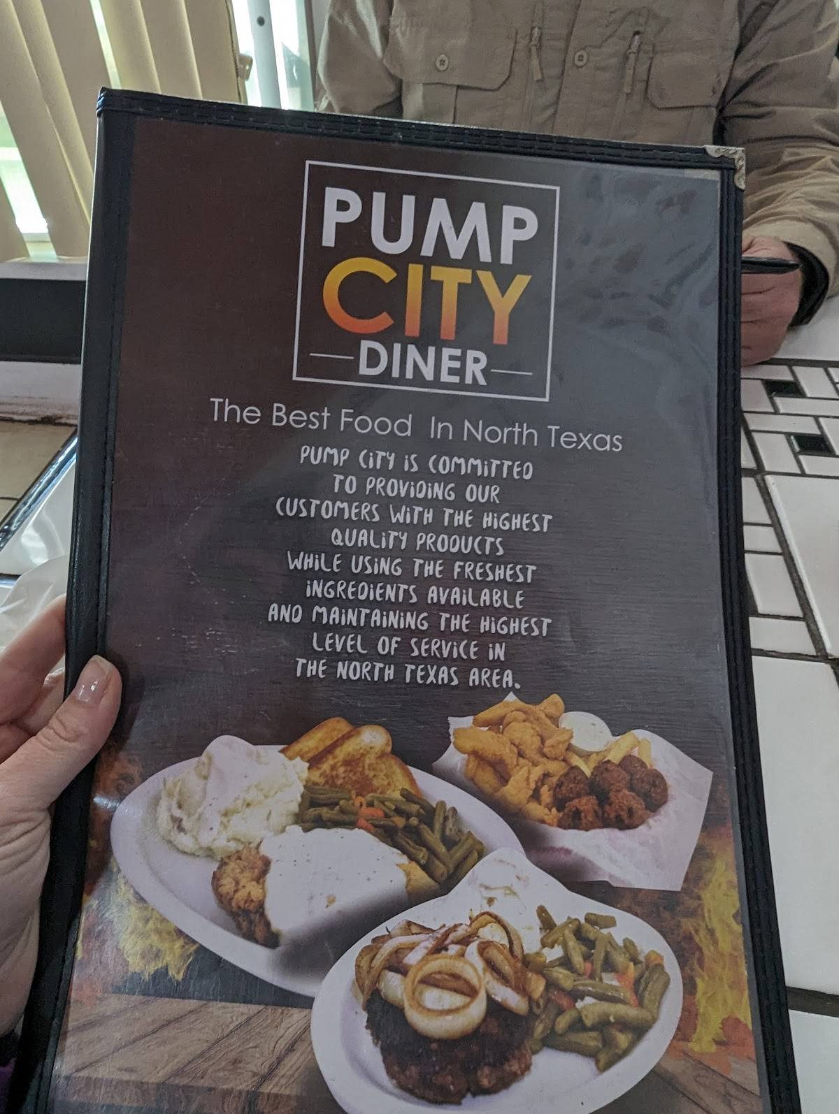 Menu at Pump City Diner restaurant, Electra, 209 E Cleveland Ave