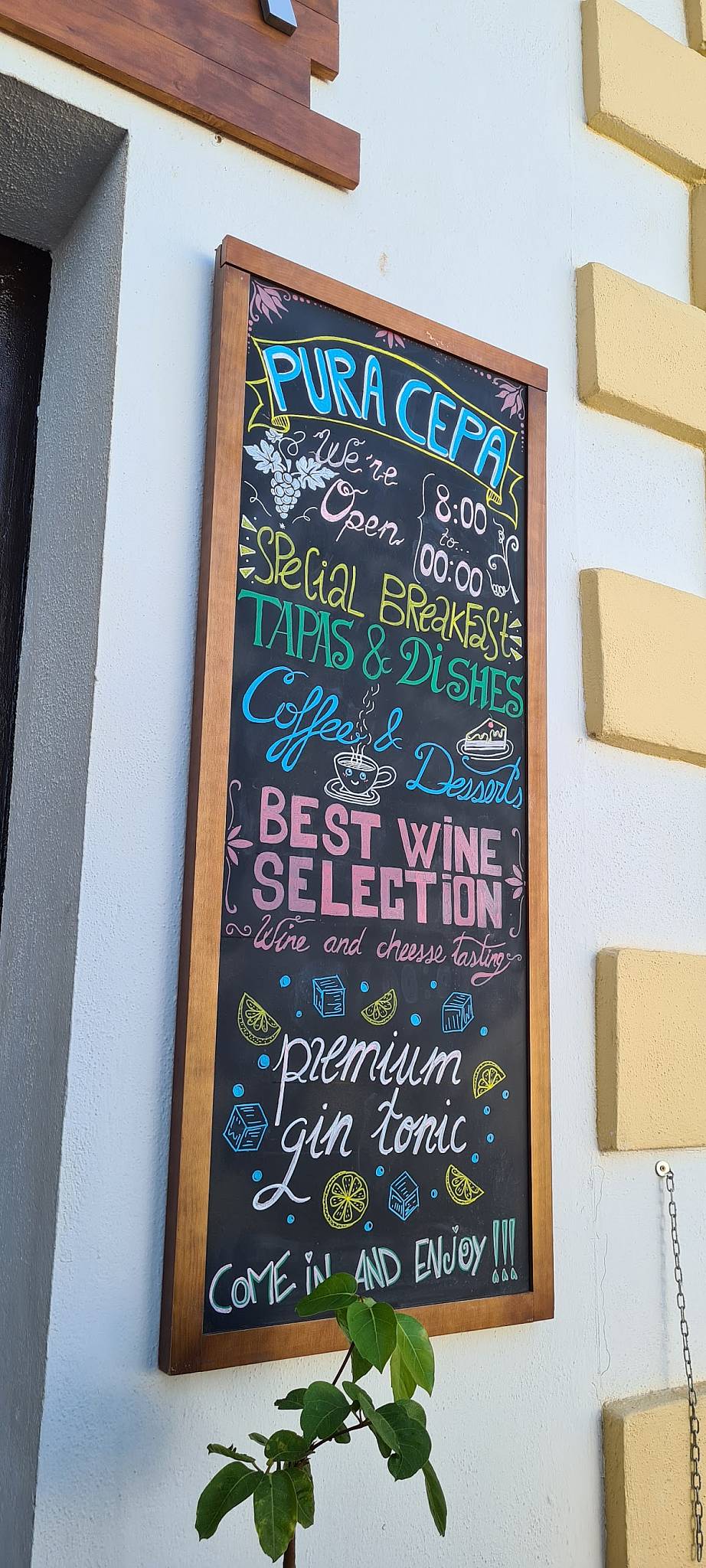 Carta de Restaurante Pura Cepa Ronda, Ronda