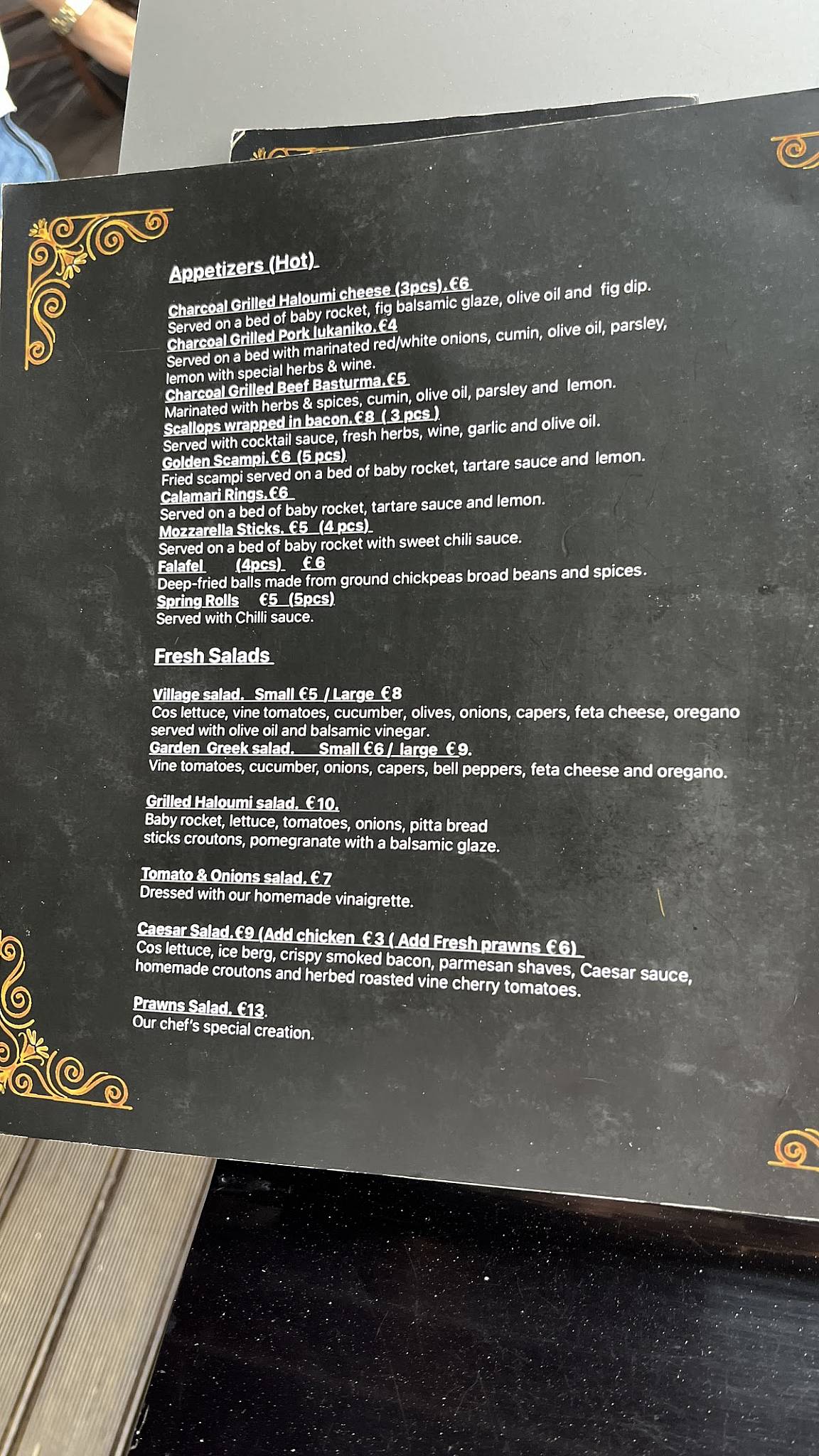 Menu at Platia Bar & Restaurant, Pyla