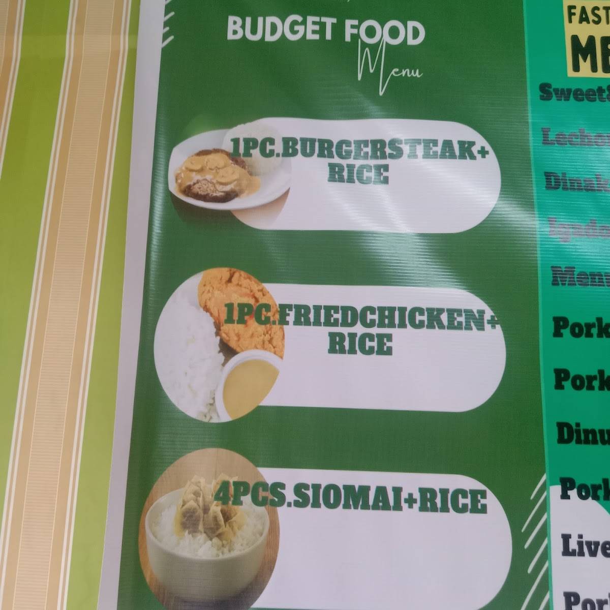 Menu at QUIN'S EATERY restaurant, Cavite City