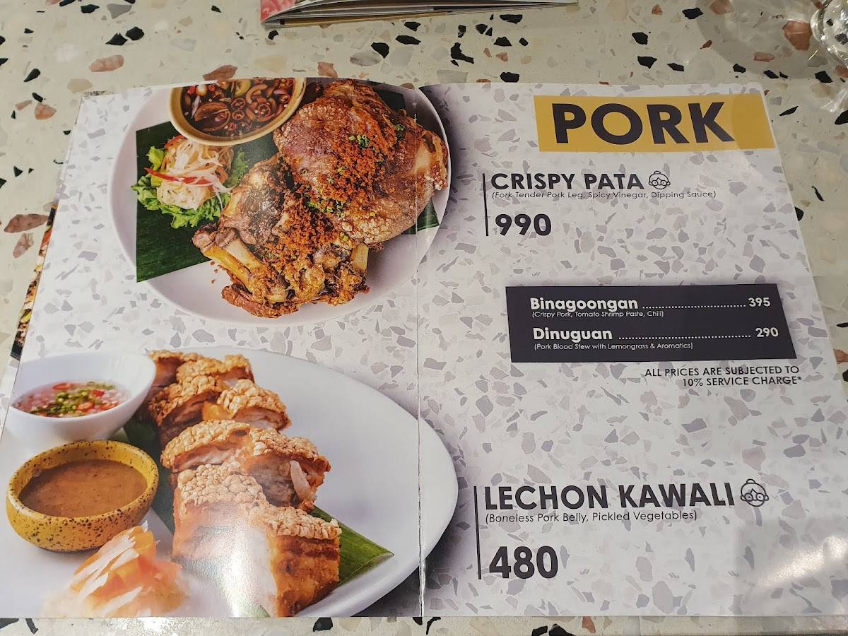 Menu at Lola Ote Restaurant, Quezon City, 24 Sgt. Esguerra Ave
