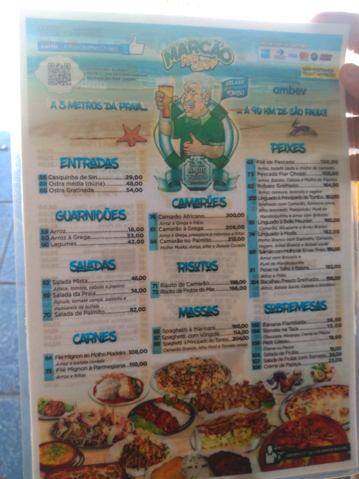 Menu em Quiosque Bon Bini restaurante, Guarujá