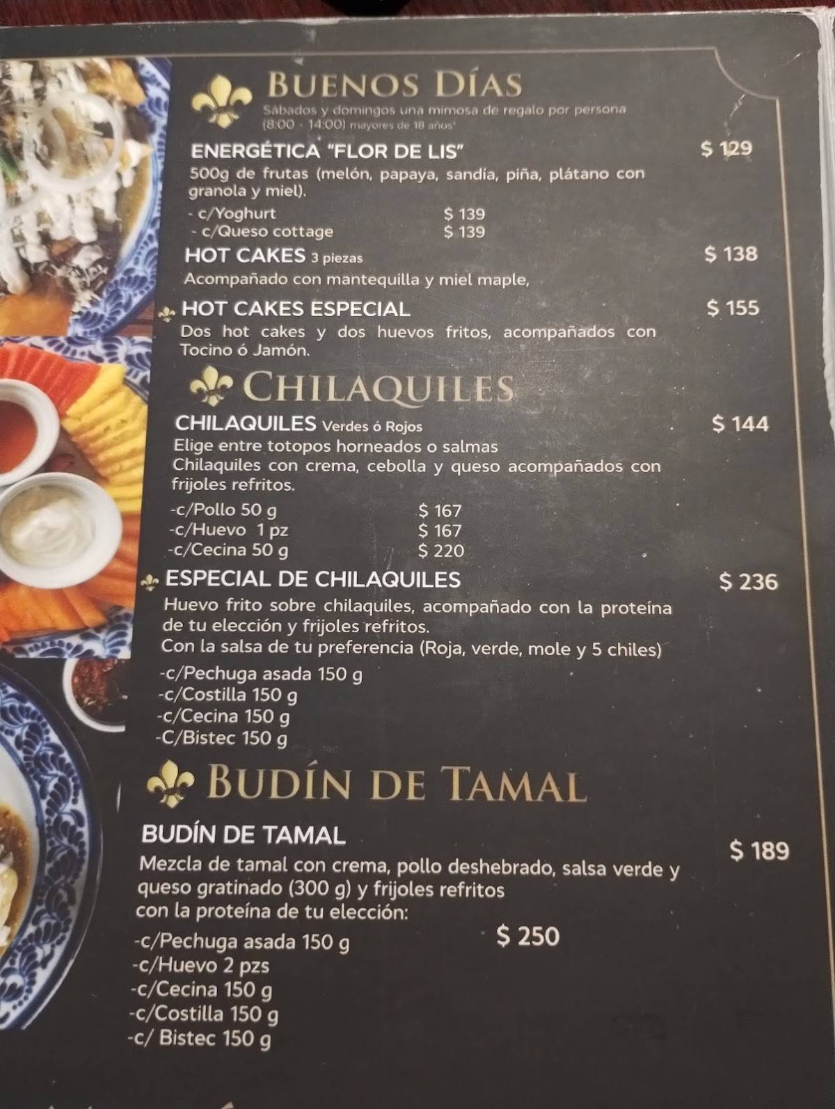 Menu at RESTAURANTE FLOR DE LIS, Cuernavaca, Cuernavaca