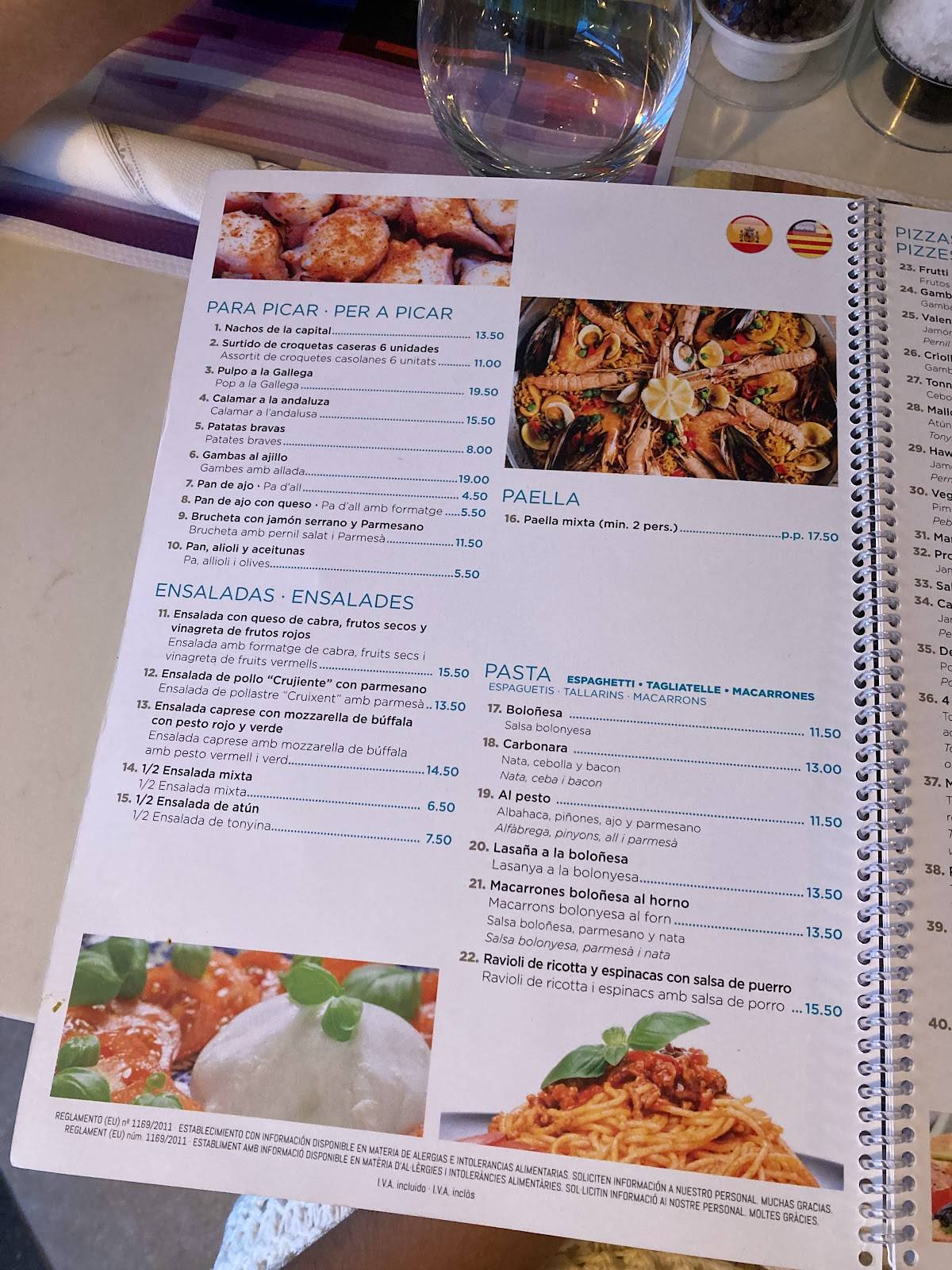 Menu at RESTAURANTE MÓNACO, Can Picafort