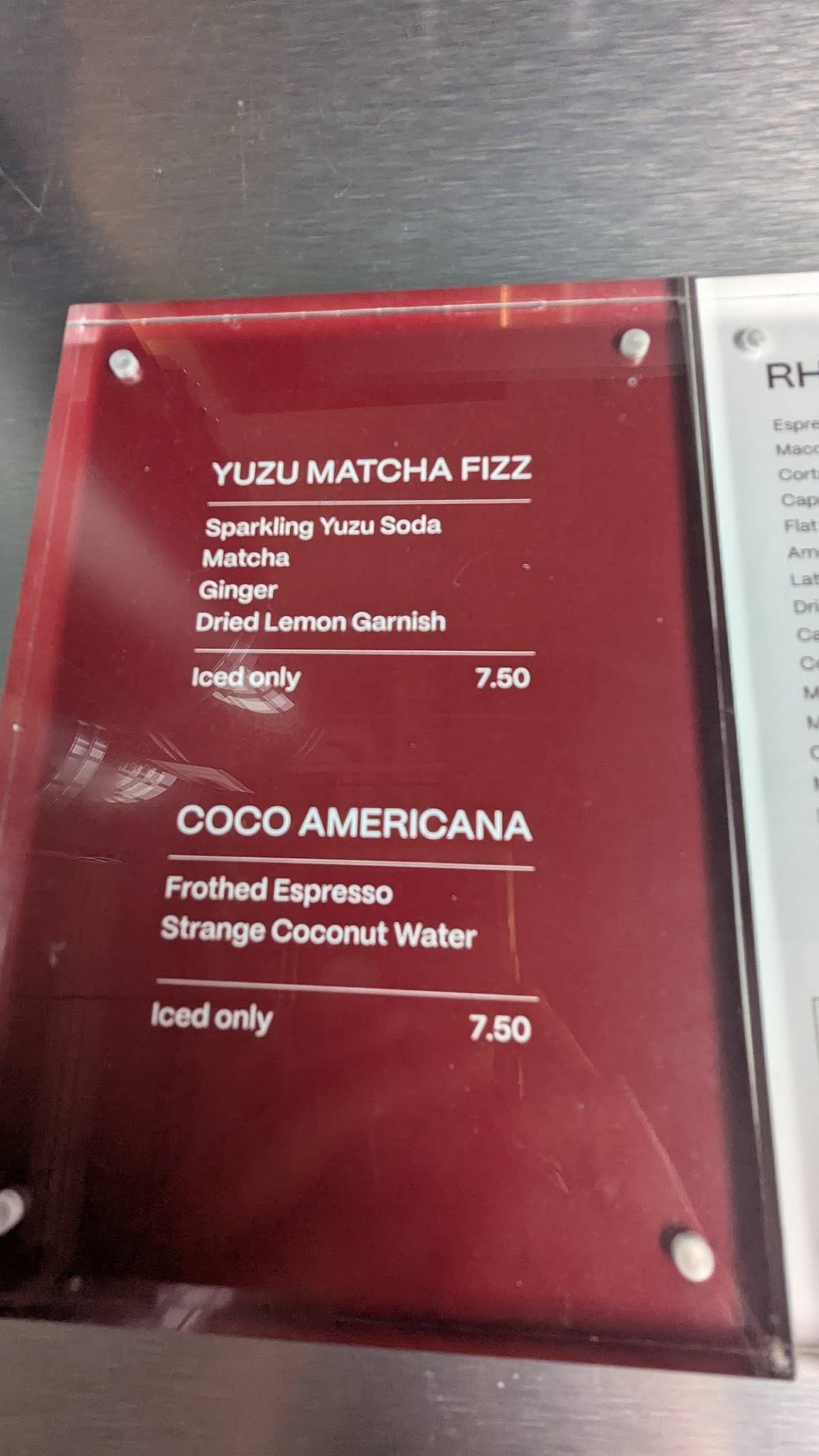 Menu at RHYTHM ZERO GREENPOINT restaurant, New York City, 32 Kent St