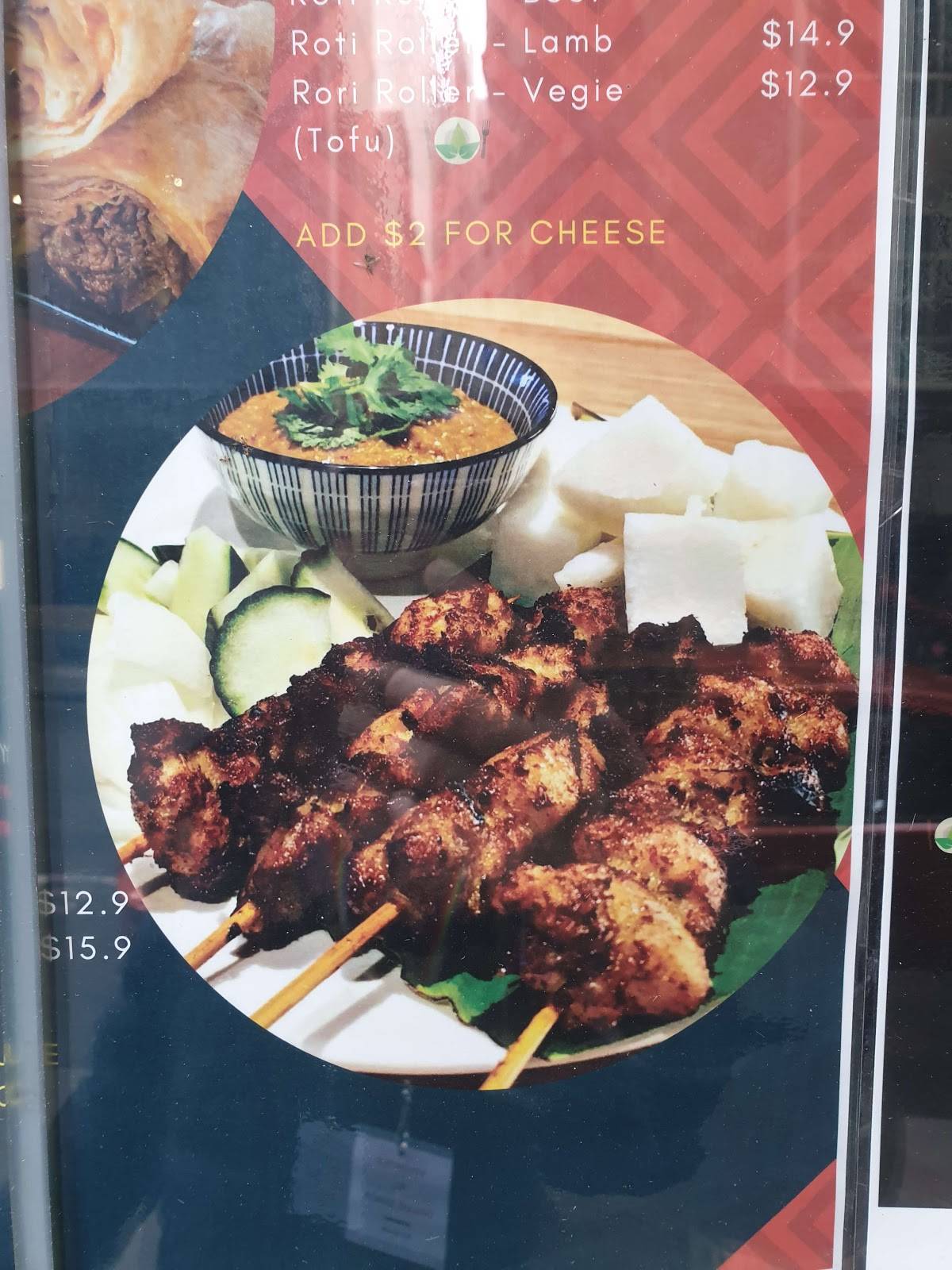 Menu at ROTI BAR, Melbourne, 416-418 Little Collins St