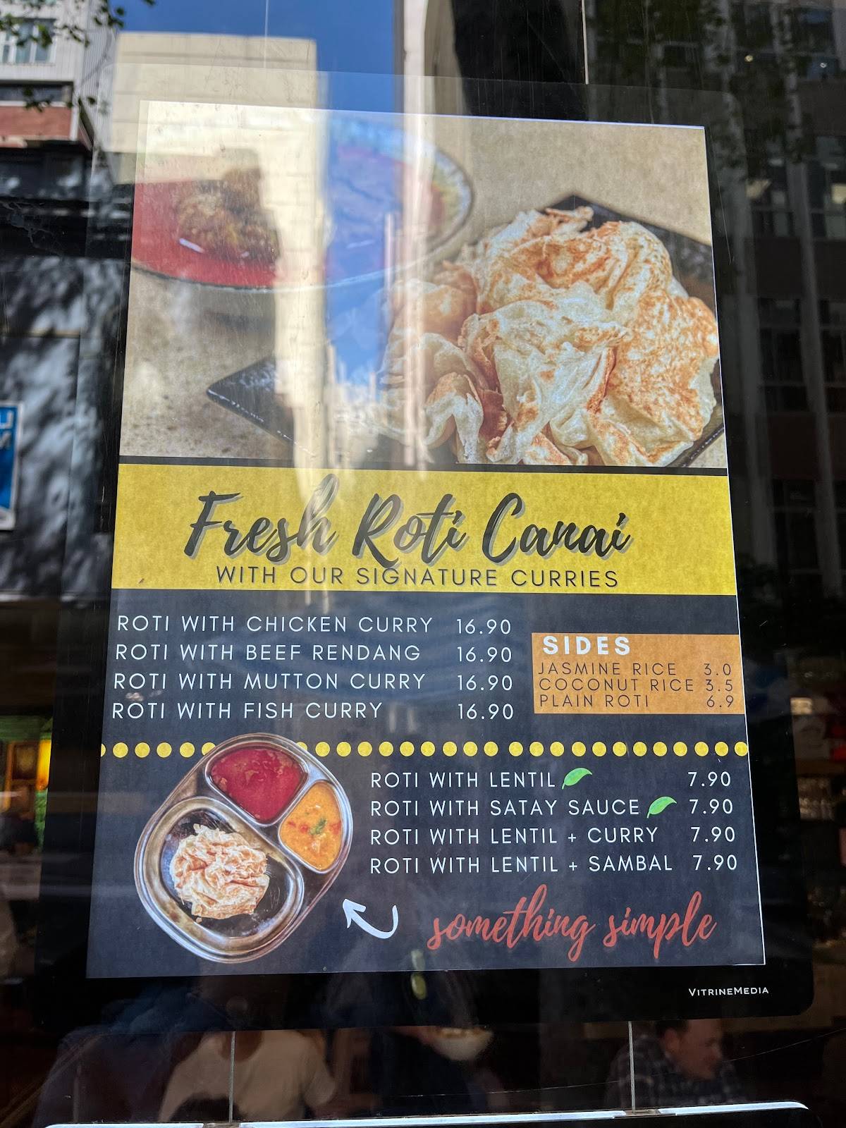 Menu at ROTI BAR, Melbourne, 416-418 Little Collins St