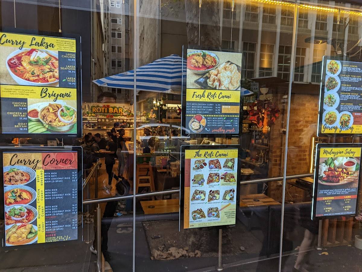 Menu at ROTI BAR, Melbourne, 416-418 Little Collins St