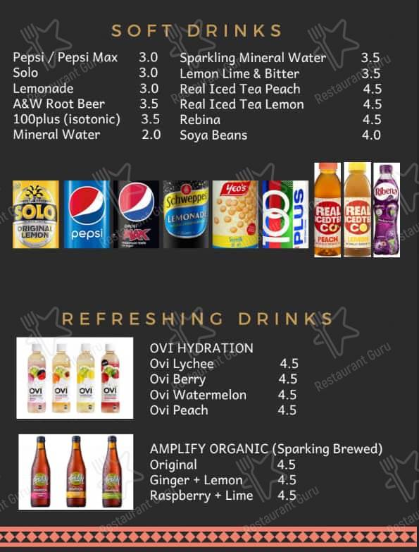 Menu at ROTI BAR, Melbourne, 416-418 Little Collins St