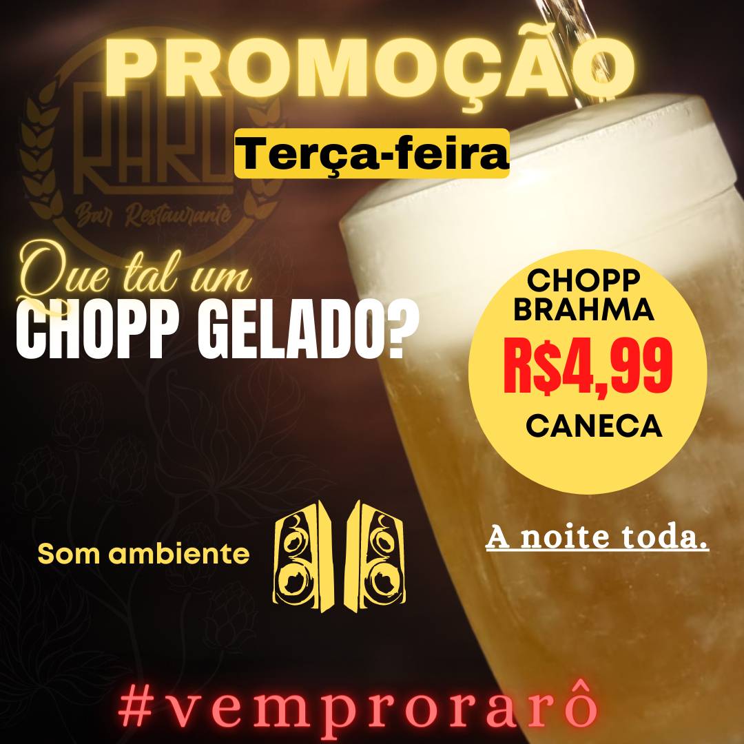 Menu em RaRô Bar, Ponte Nova
