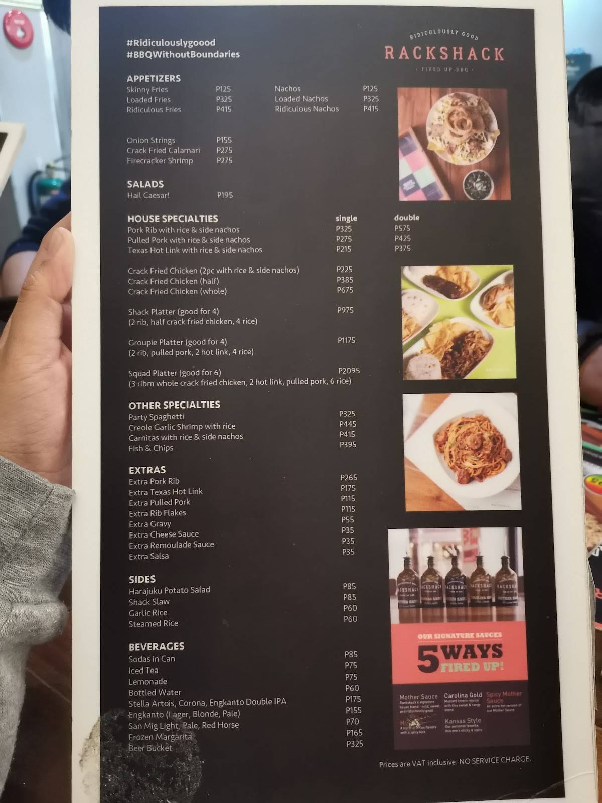 Menu at Rackshack (SM Aura, BGC Taguig) restaurant, Taguig, McKinley ...