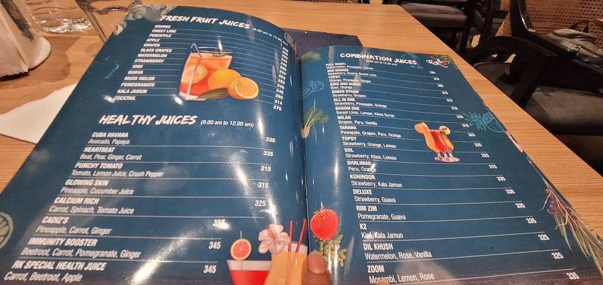 Menu at Radha Krishna, Matunga, Mumbai