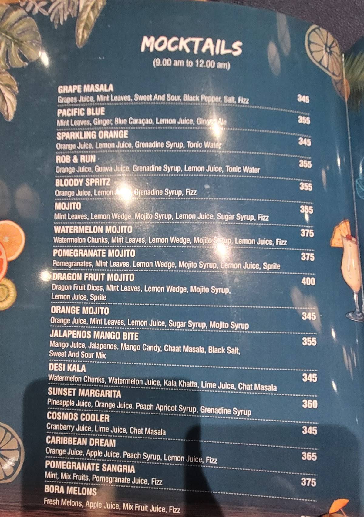 Menu at Radha Krishna, Matunga, Mumbai