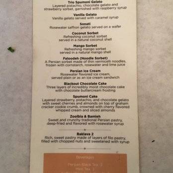 Menu at Raffi's Place restaurant, Glendale