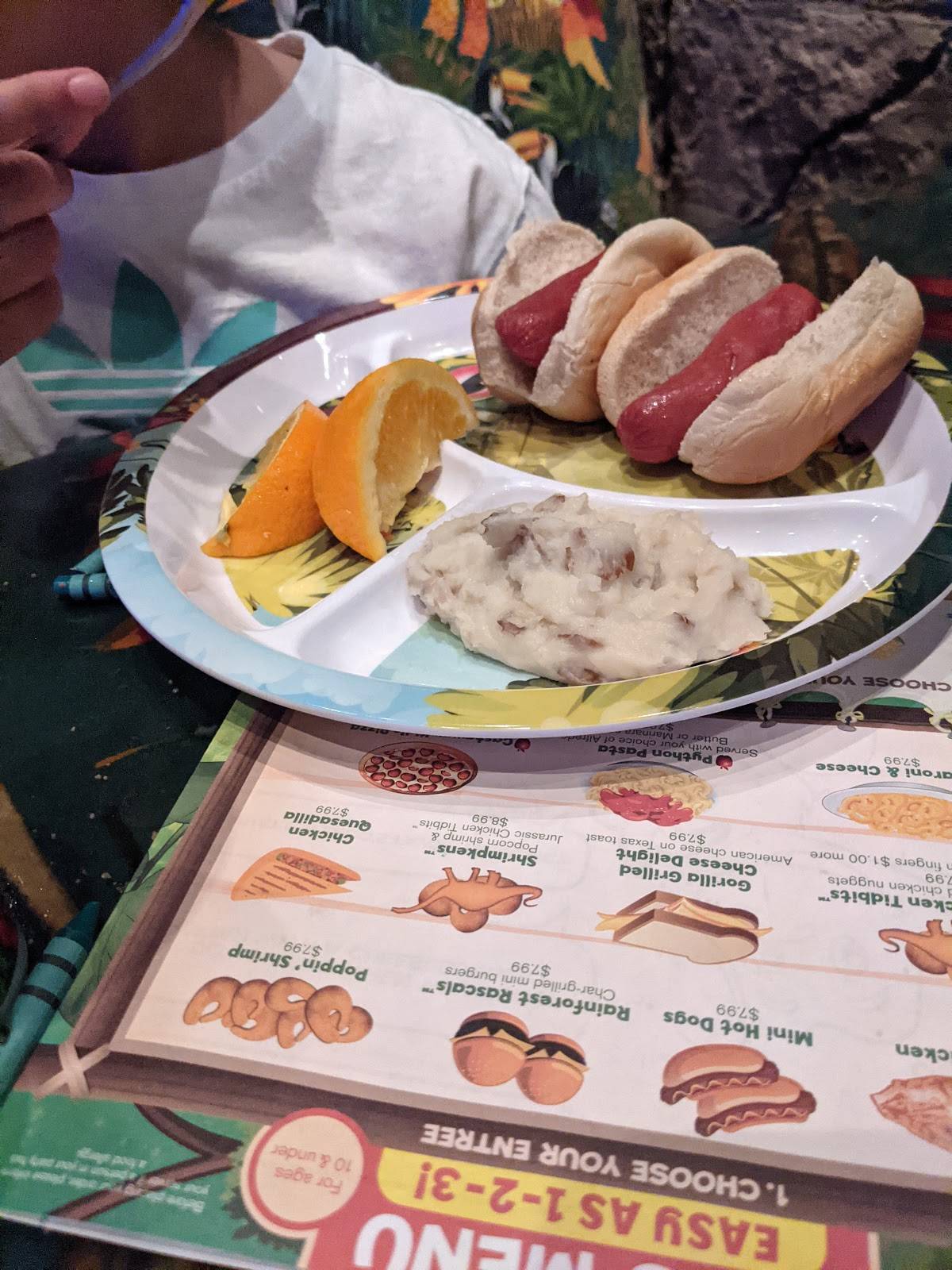 Menu at Rainforest Cafe, Ontario, Mills Cir