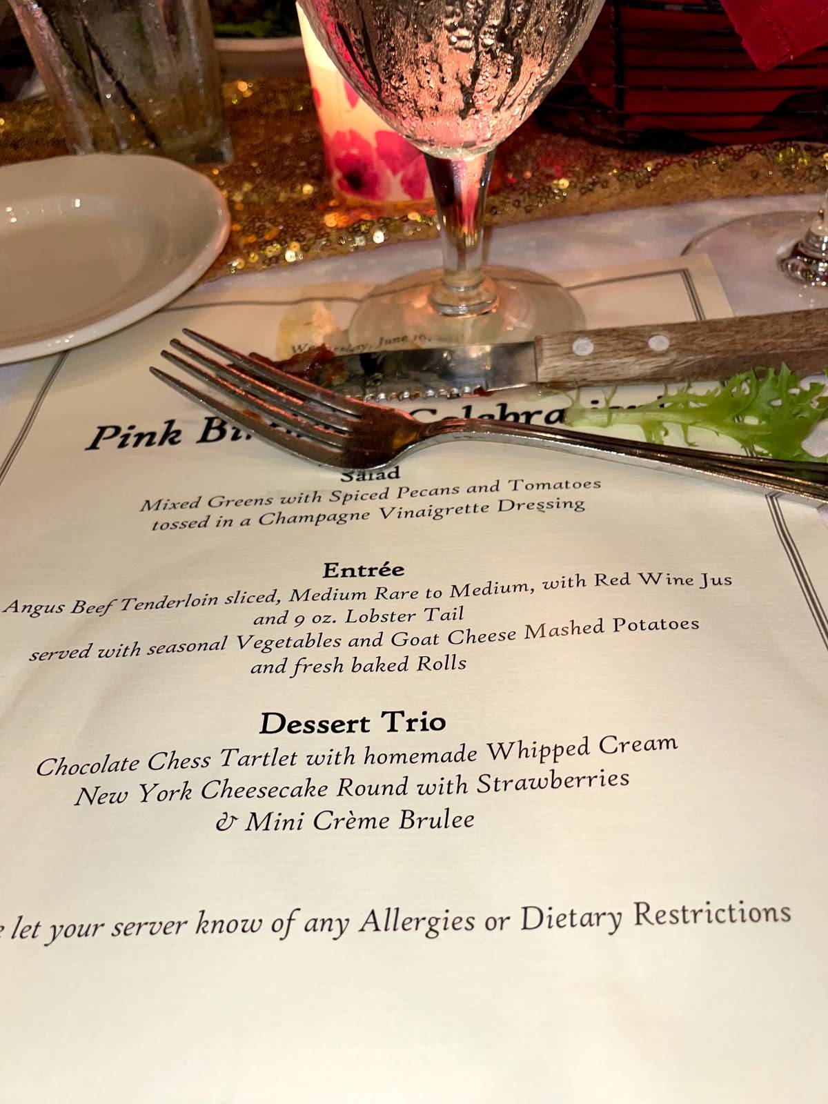 Menu at Angus Barn, Raleigh, Glenwood Ave