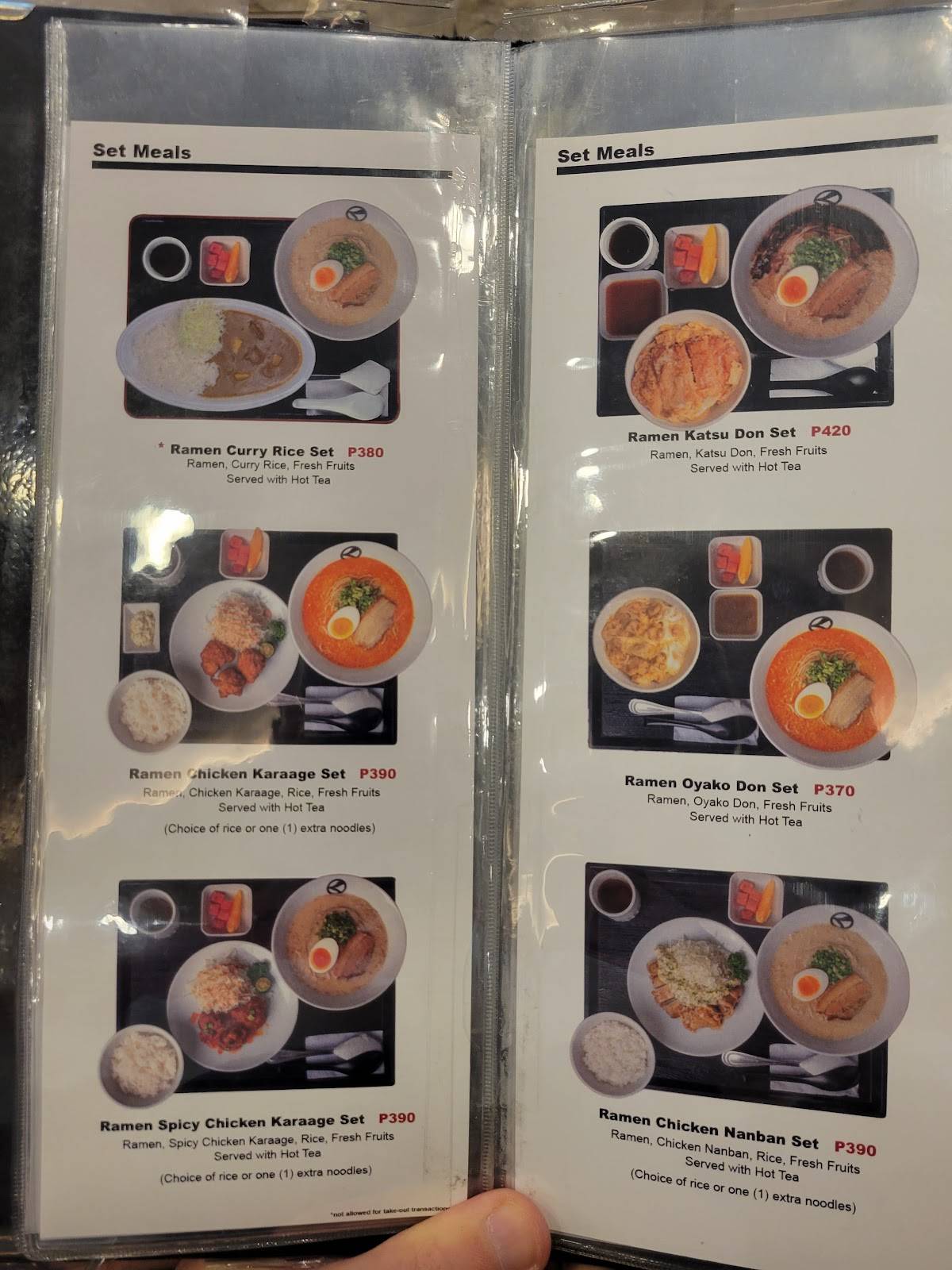 Menu at Ramen Kuroda TriNoma restaurant, Quezon City