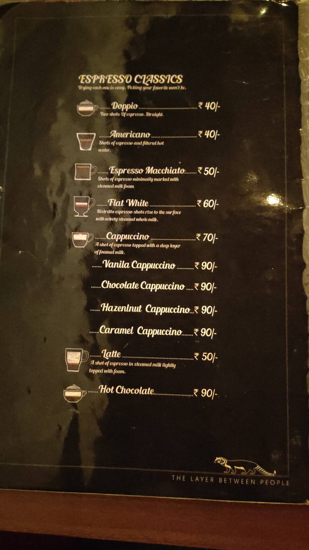 Menu at Rapport Coffee, Cherpunkal