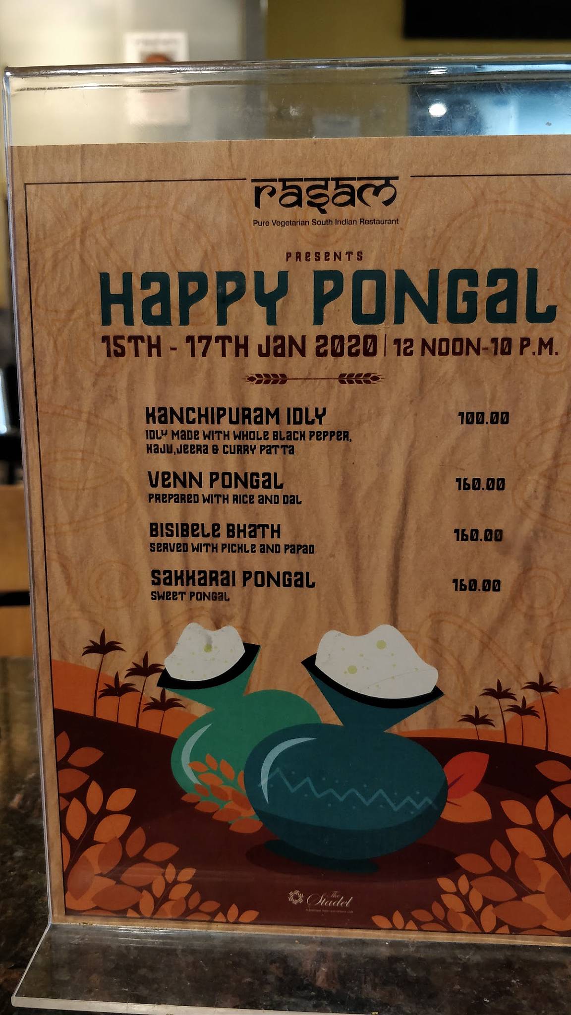 Menu at Rasam, Kolkata, Salt Lake