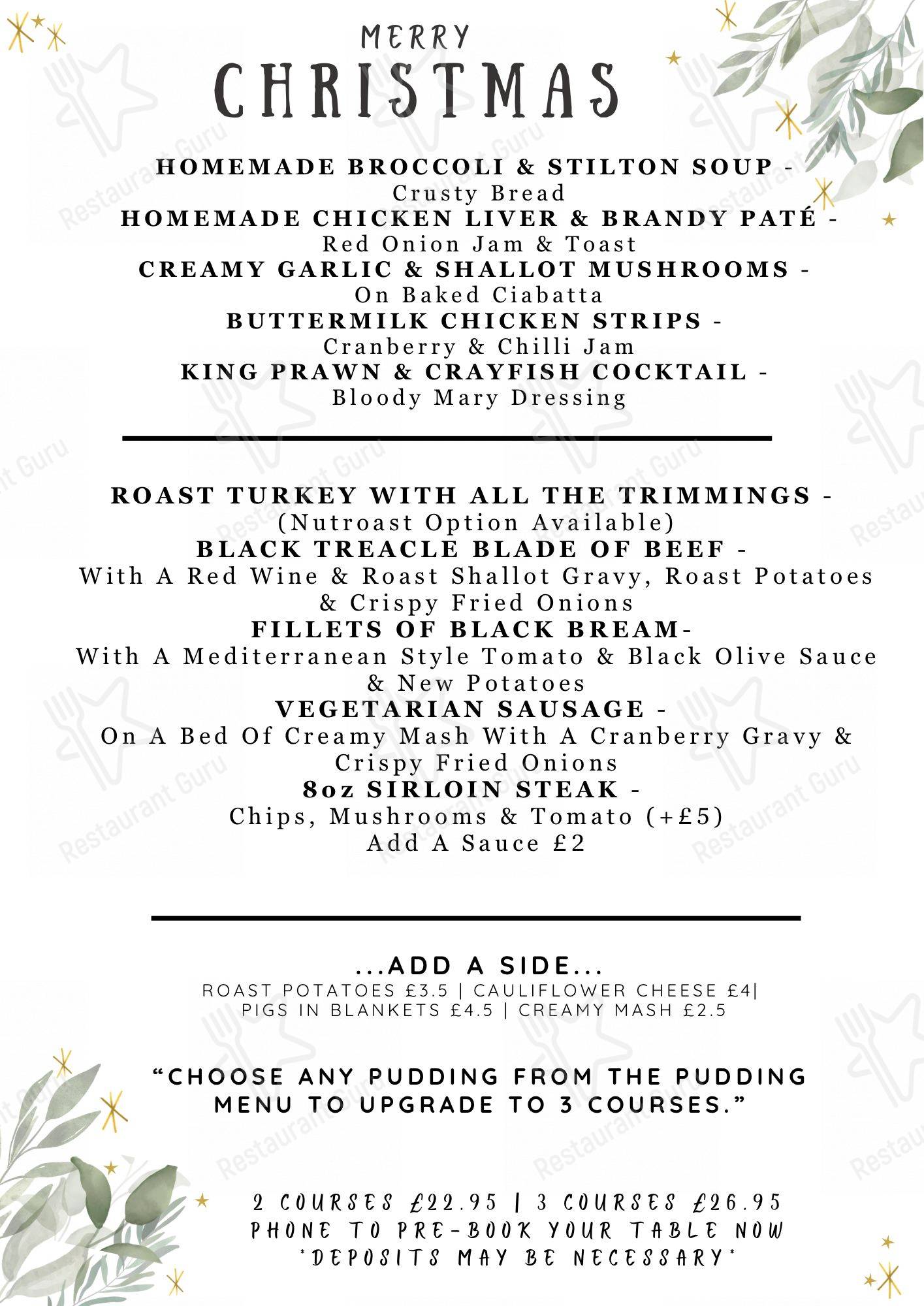 Menu at Red Lion Corley Moor pub & bar, Coventry, Wall Hill Rd