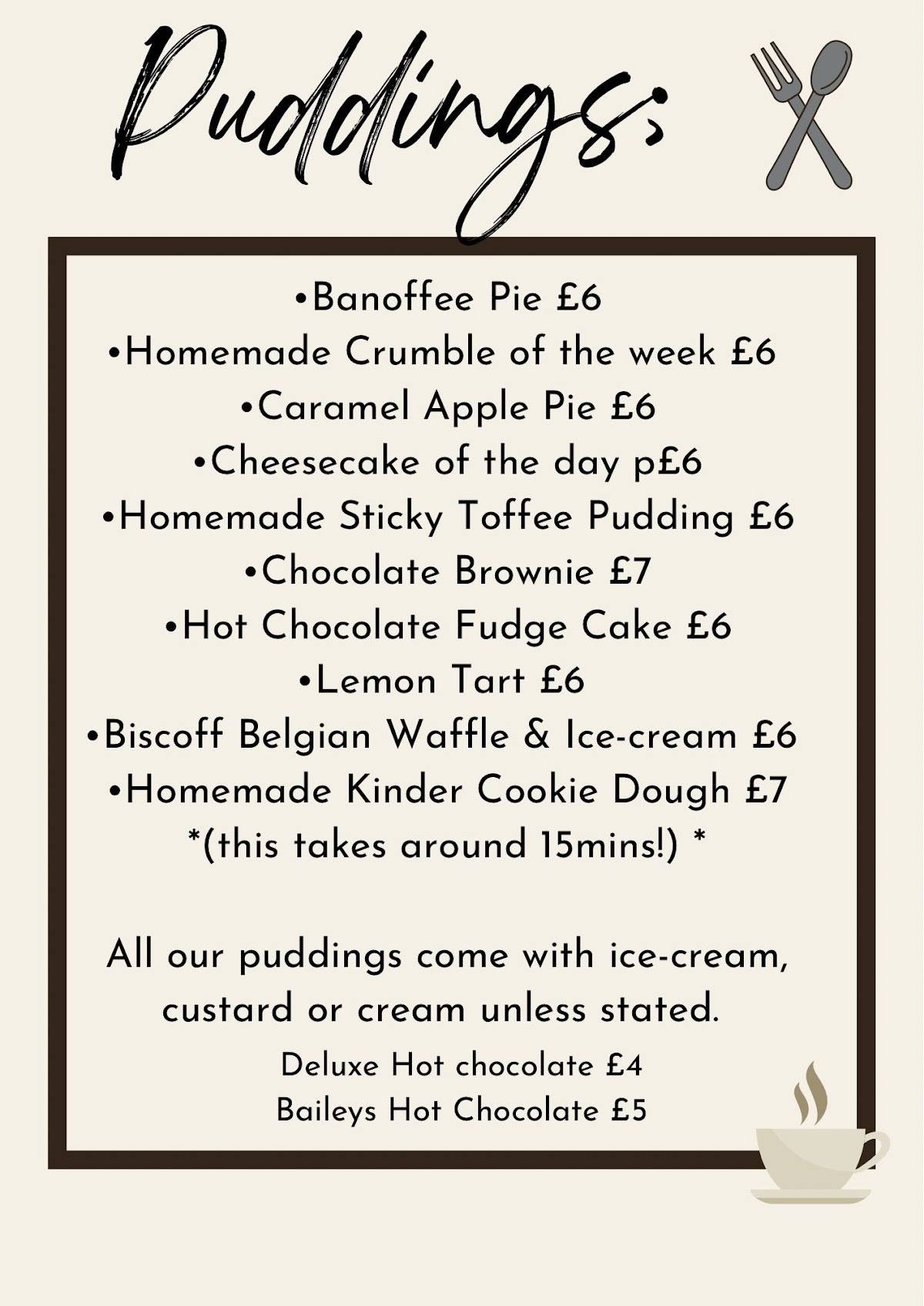 Menu at Red Lion Corley Moor pub & bar, Coventry, Wall Hill Rd