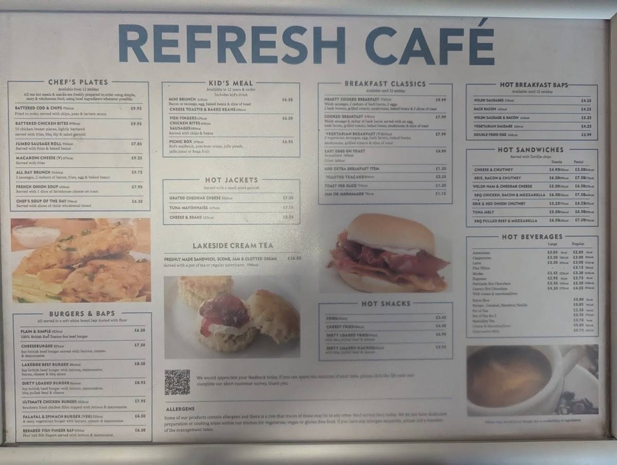 Menu at Refresh Lakeside Cafe & Ice Cream Parlour, Penarth