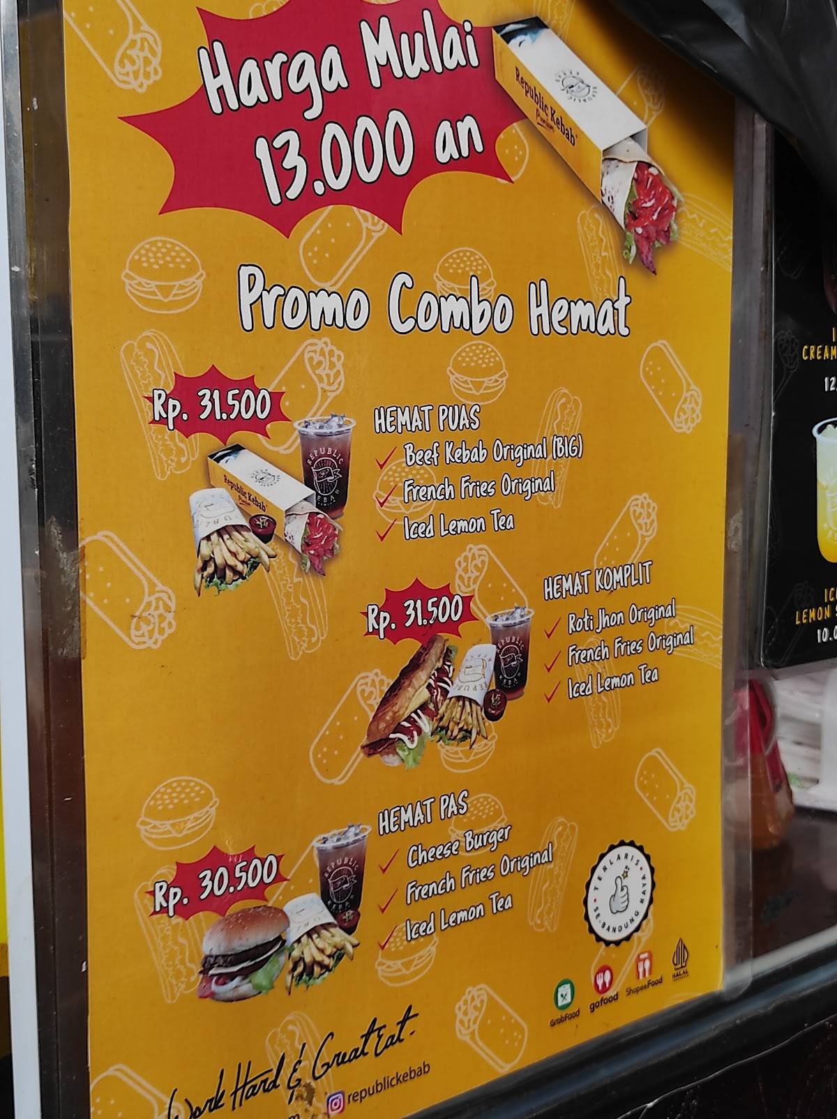 Menu at Republic Kebab Premium Kembangan, West Jakarta