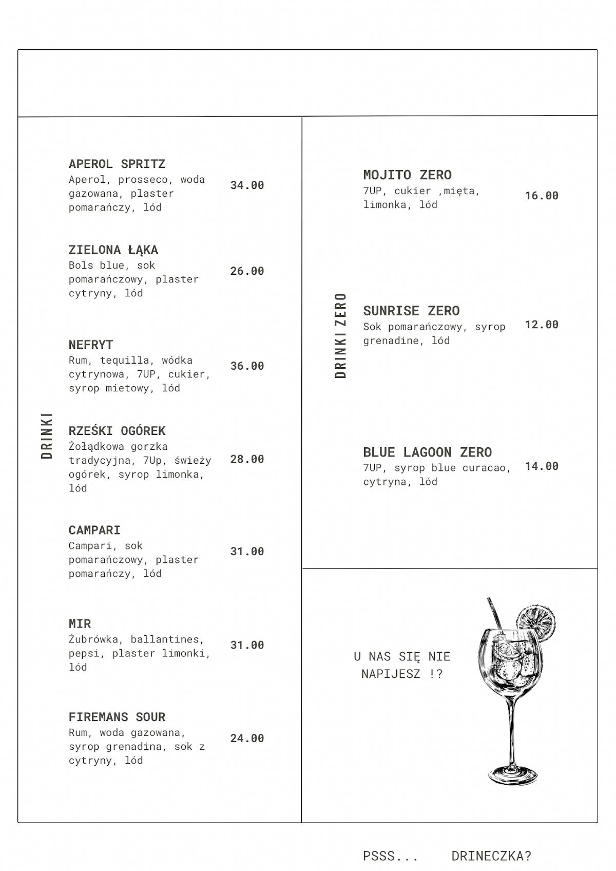 Menu at Restauracja Nefryt restaurant, Świeradów-Zdrój