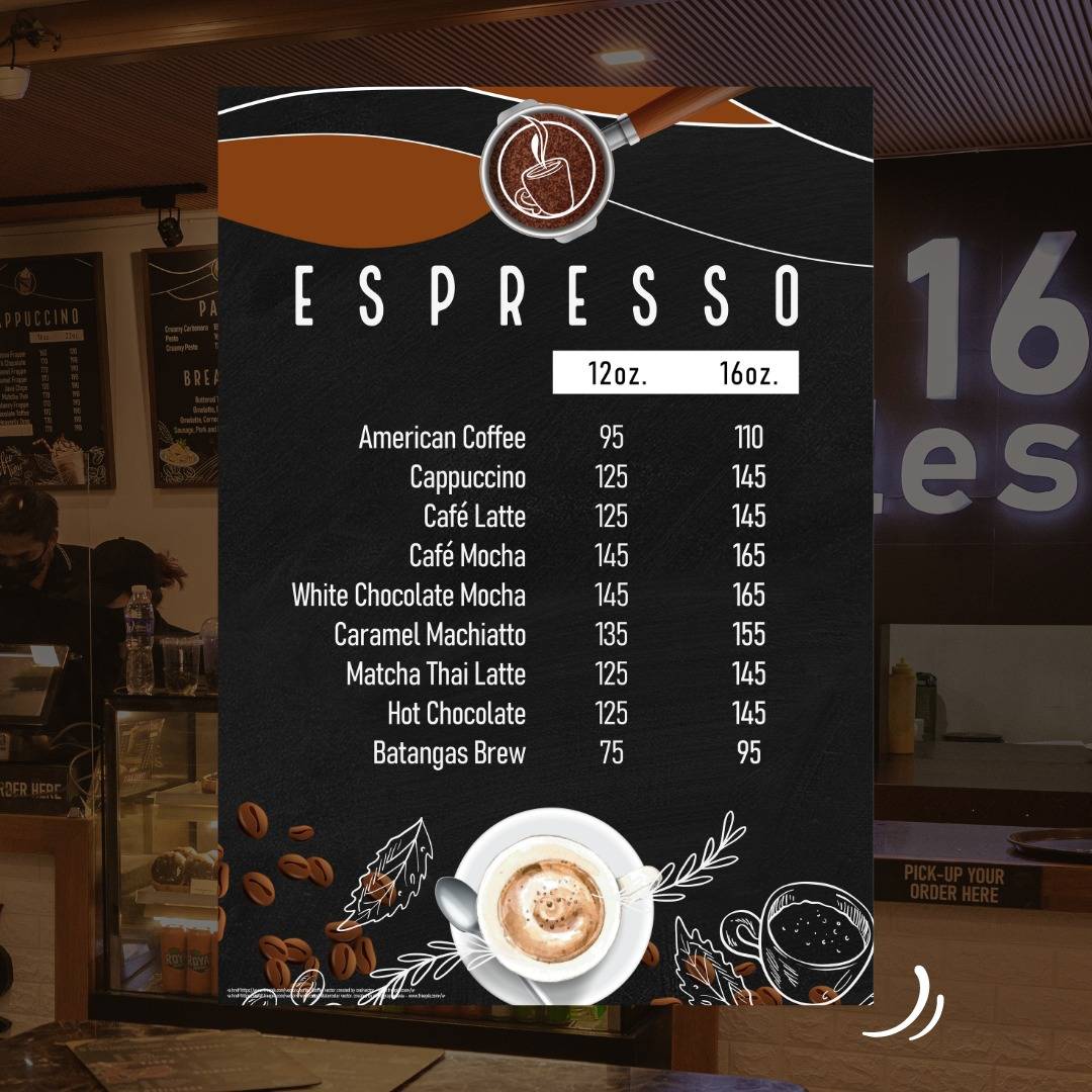 Menu at 16 Tables (Sweet 16 Cafeteria), San Pascual