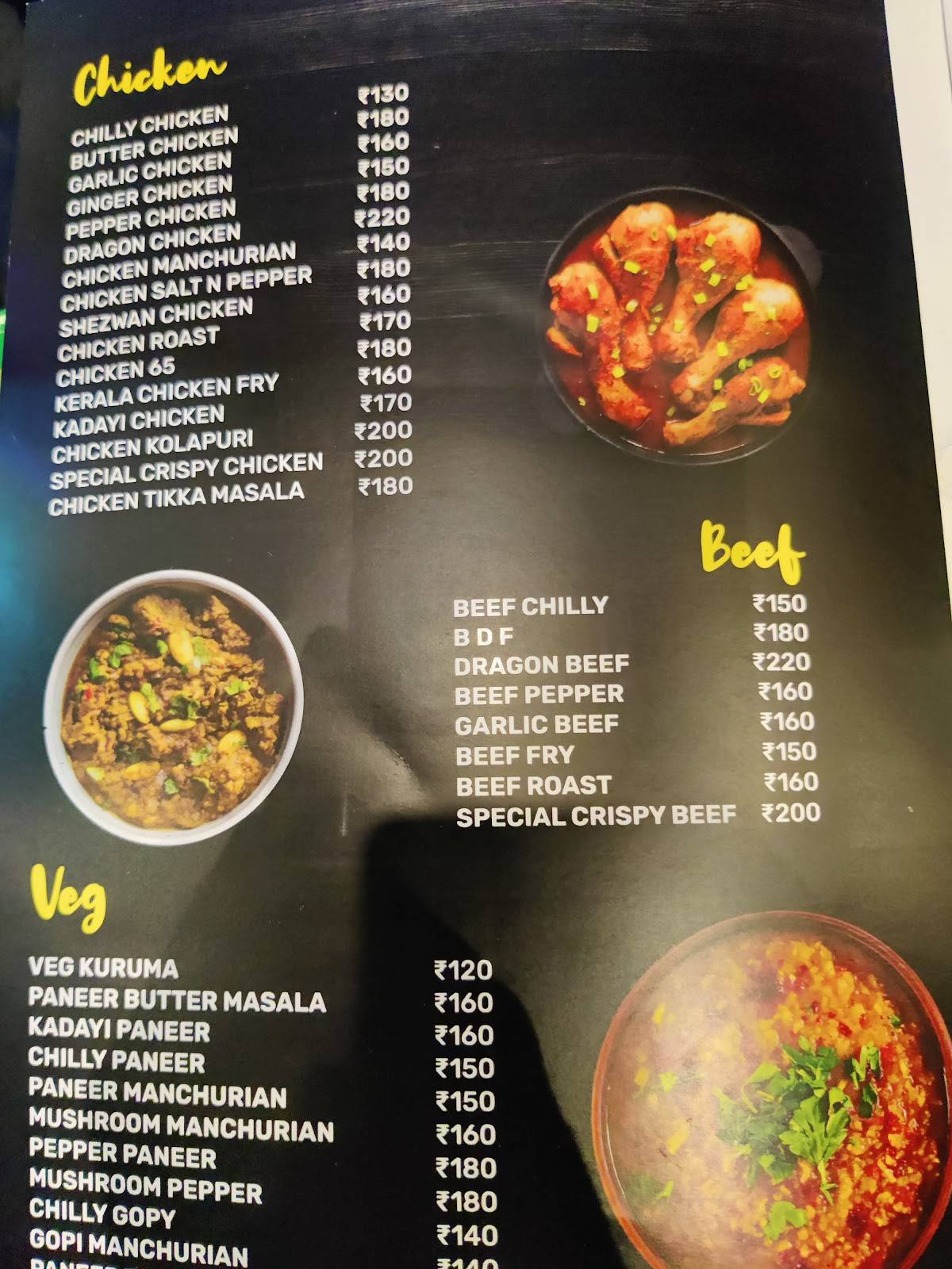 Menu at ALMAZ BBQ, Kazhakkoottam