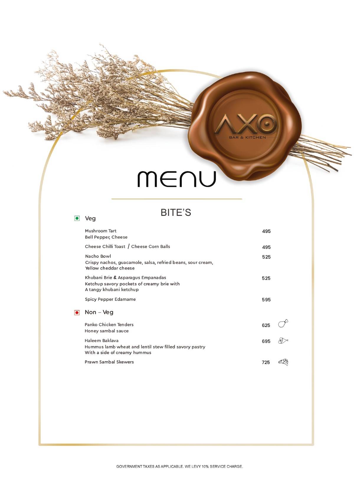 Menu at AXO - Bar & Kitchen, Mumbai