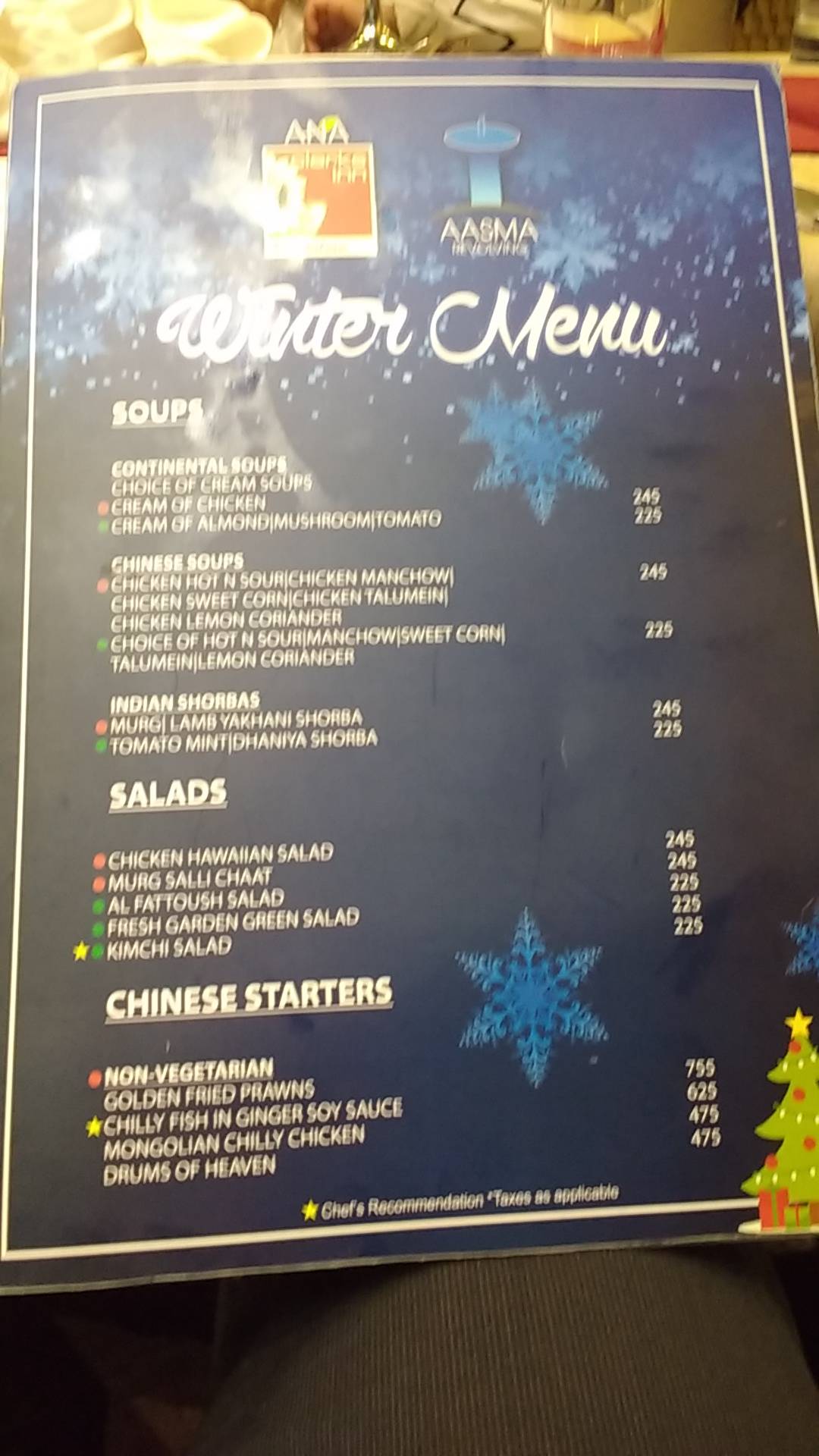 Menu at Aasma Revolving Restaurant, Rampur Seori, Inox Nh 22 Mall