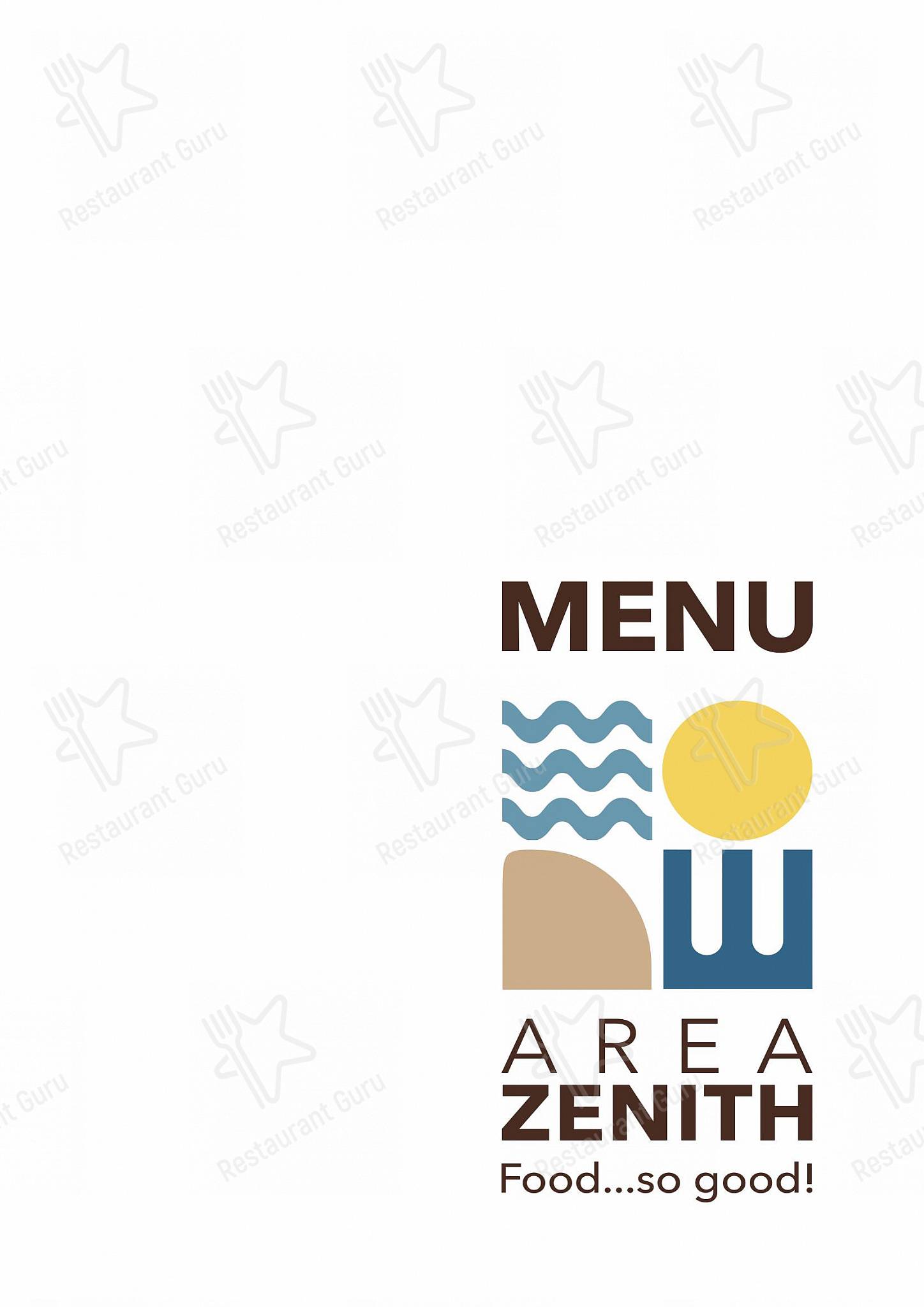Menu da Area Zenith ristorante, Bibione