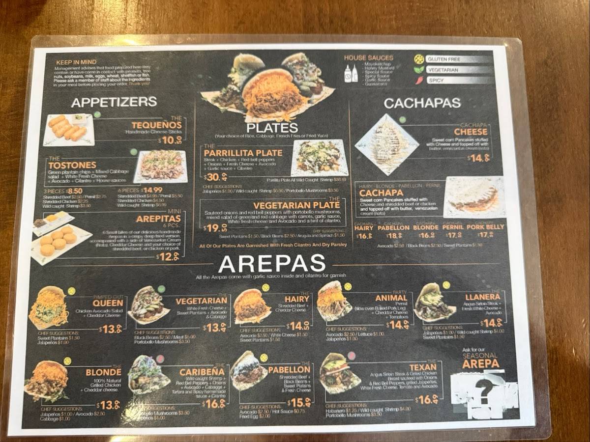 Menu at Arepitas (Harker Heights) restaurant, Harker Heights, 440 E ...