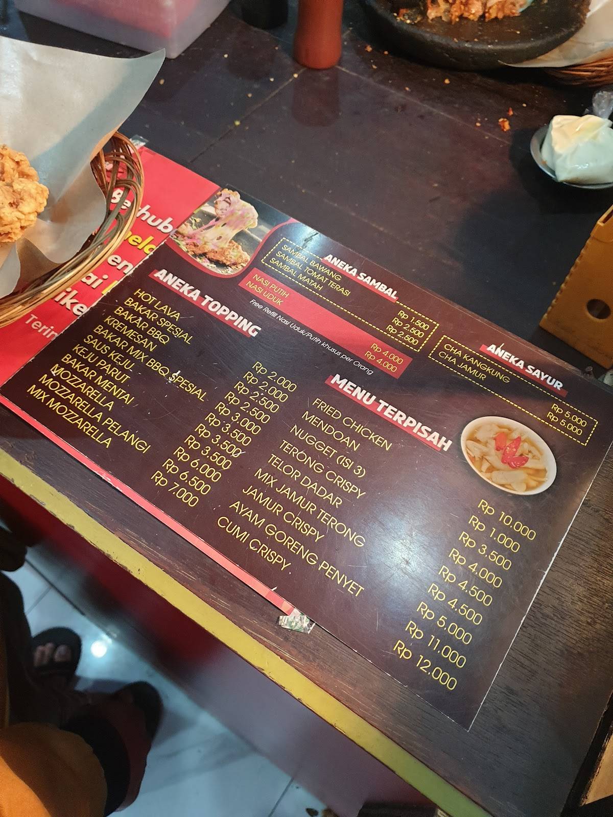 Menu at Ayam Geprek & Susu (PREKSU) restaurant, Malang