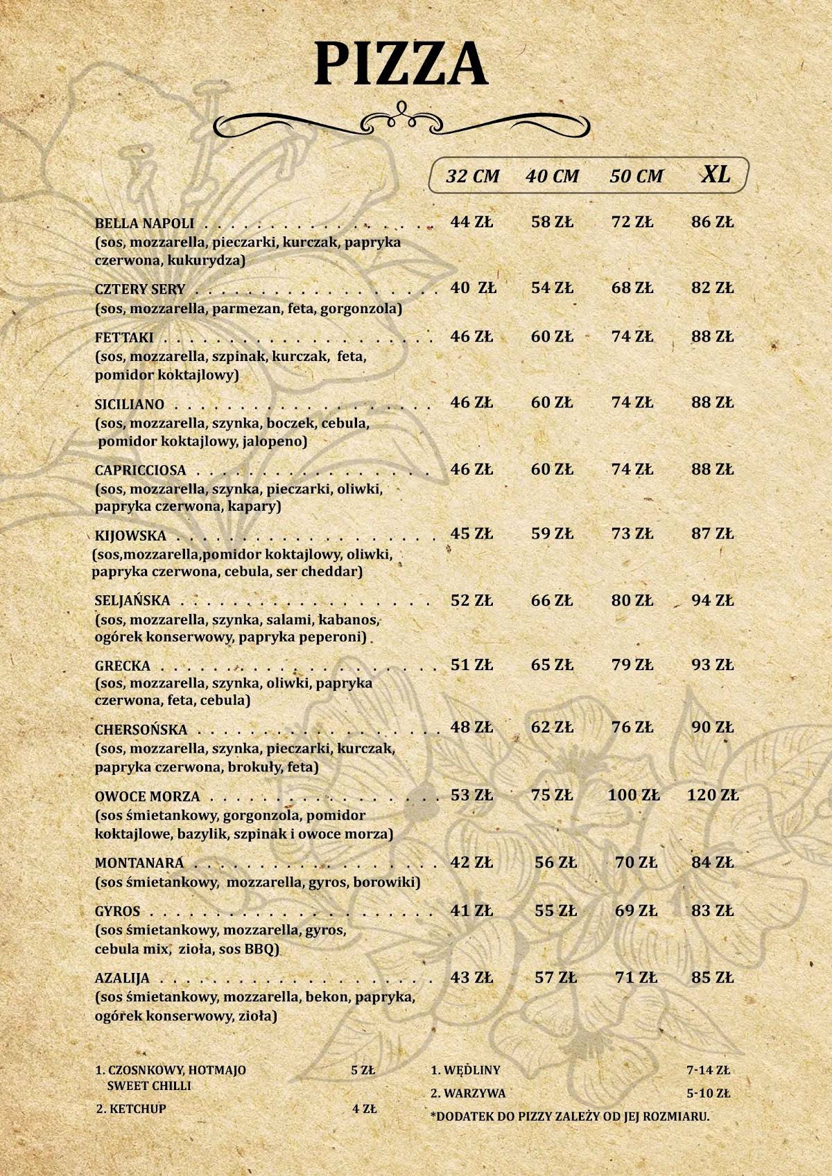 Menu at Azalija Restauracja restaurant, Zgorzelec