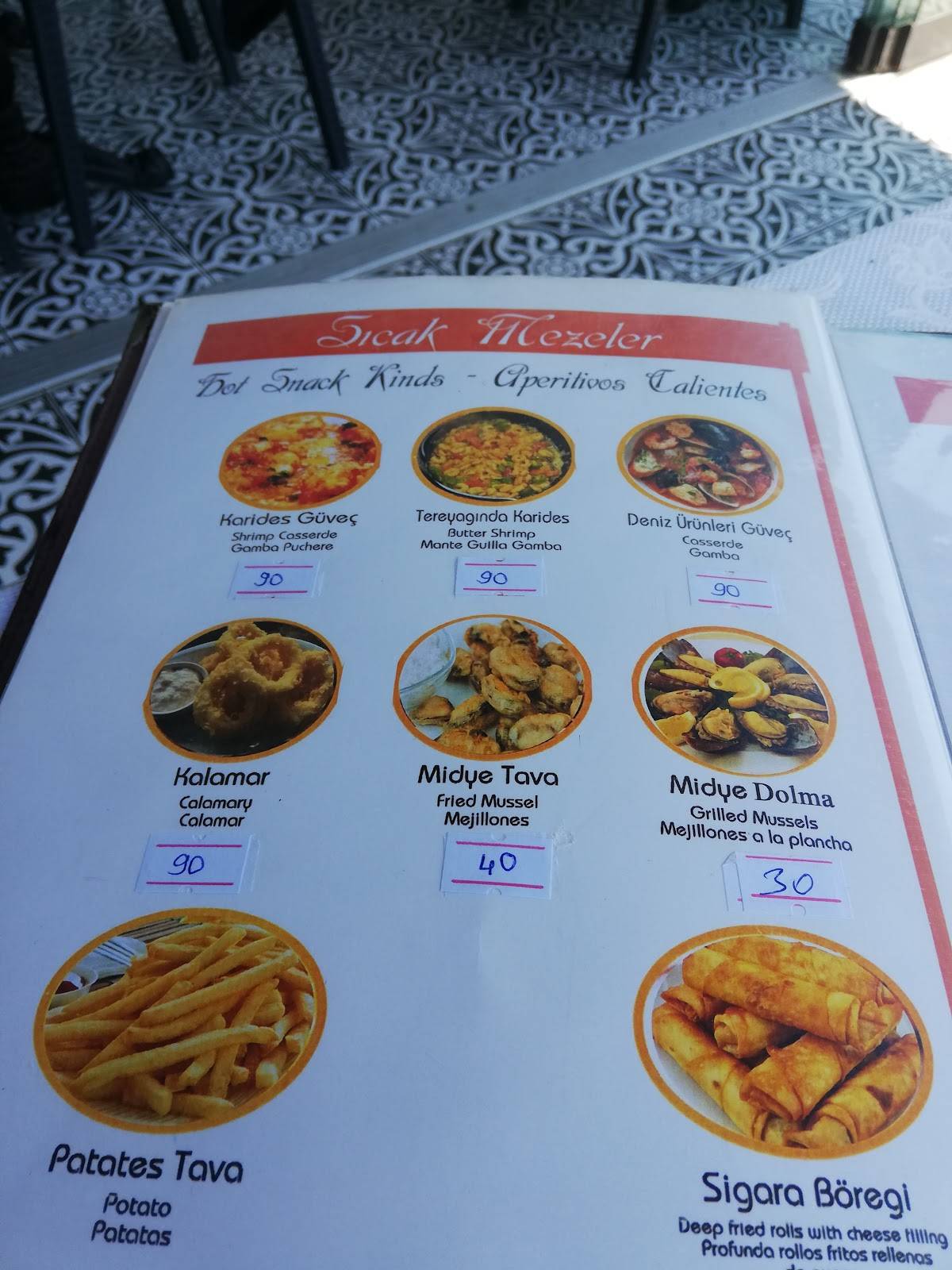 Menu at Baba Restaurant, Istanbul, Macar Tabya Cd. 3/A