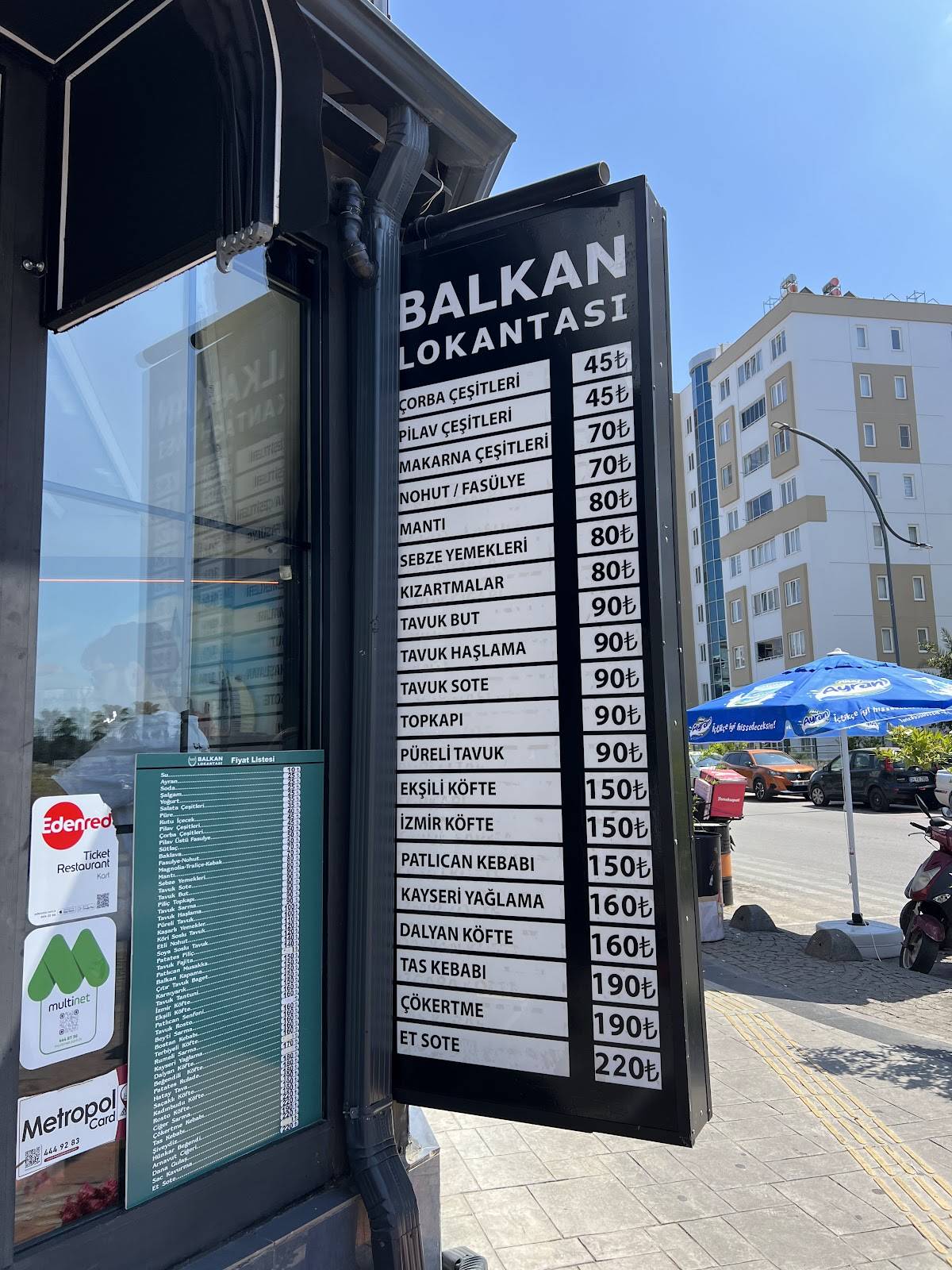 Menu at Balkan Lokantası, Antalya, 3805. Sk.