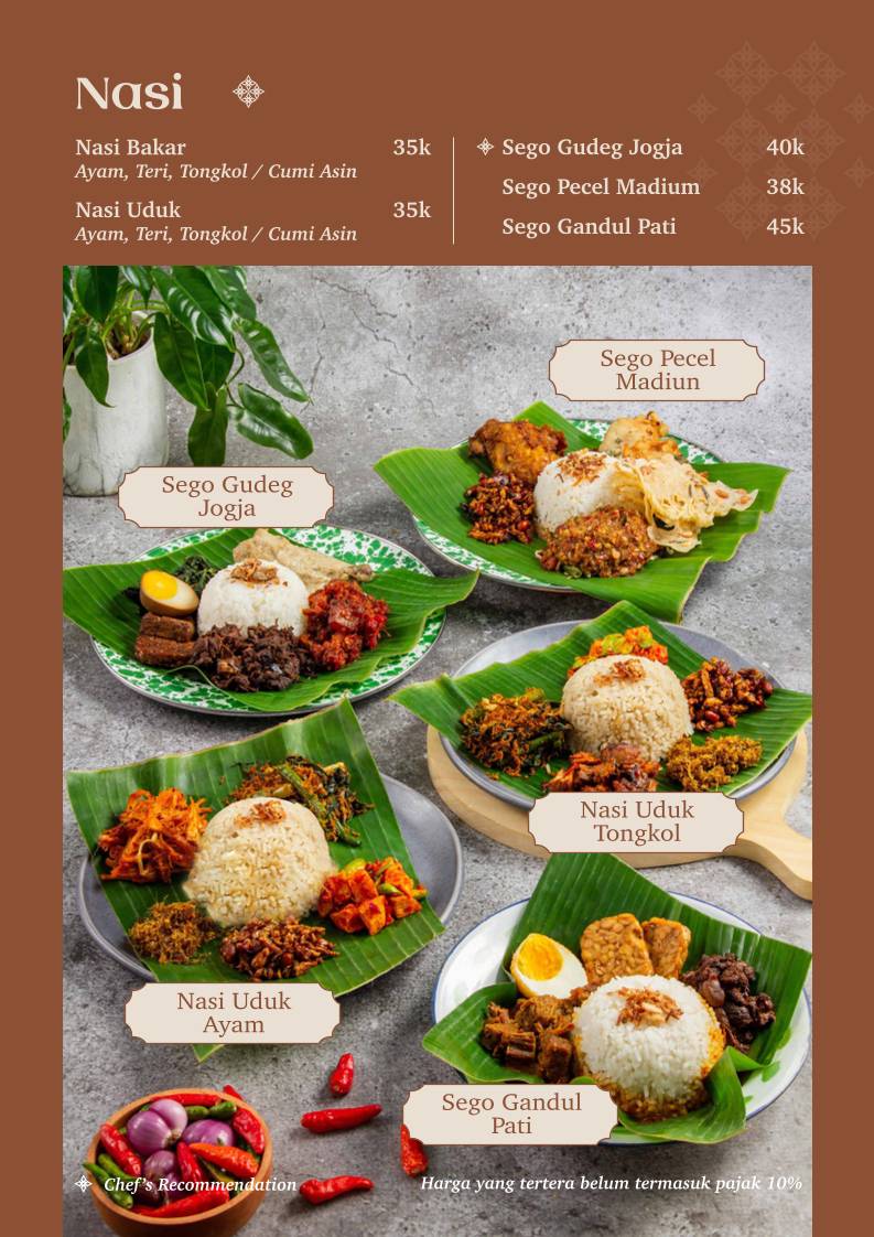 Menu at Bhinneka Indonesian Resto & Cafe, Batam