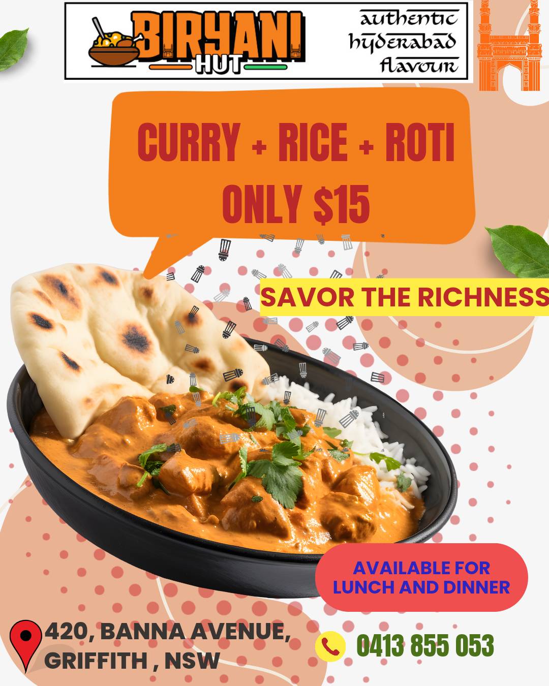 Menu at Biryani Hut Griffith restaurant, Griffith