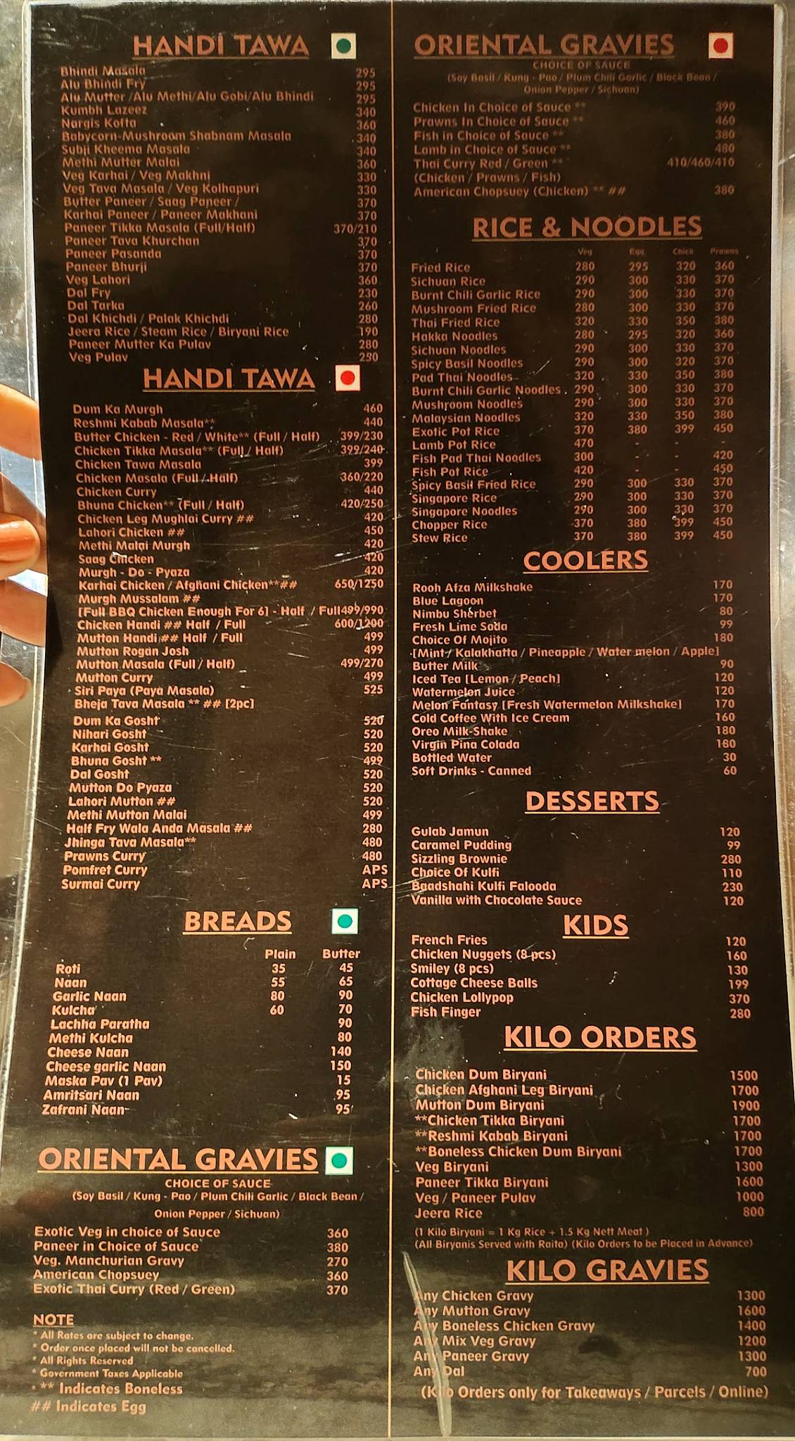 Menu at Borivali Biryani Centre (BBC), Vasai, Mahatma Gandhi Rd