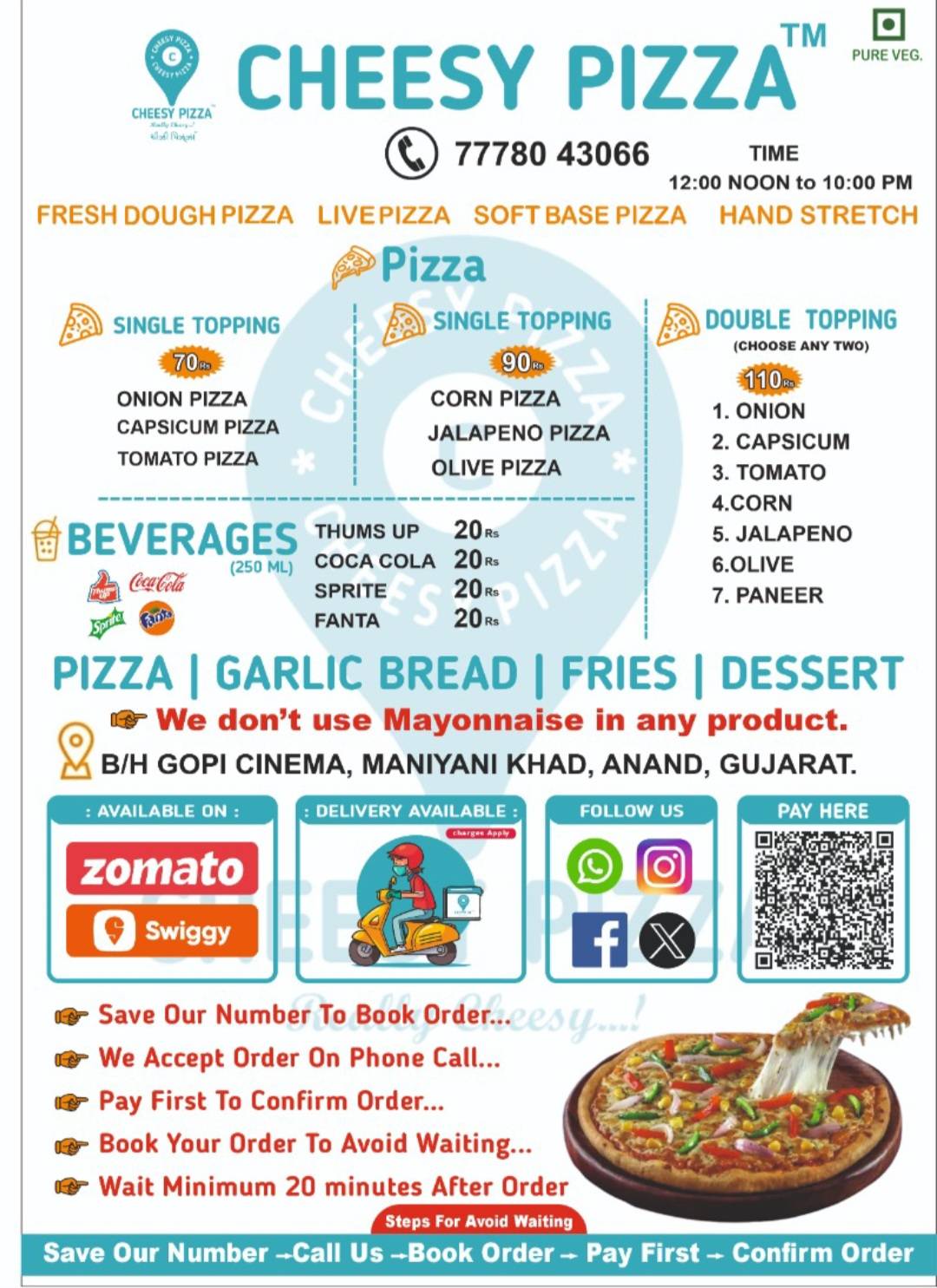 Menu at CHEESY PIZZA, Anand
