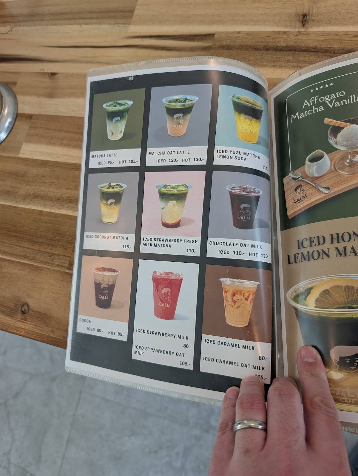 Menu at Calm Cafe, Bang Nai Si
