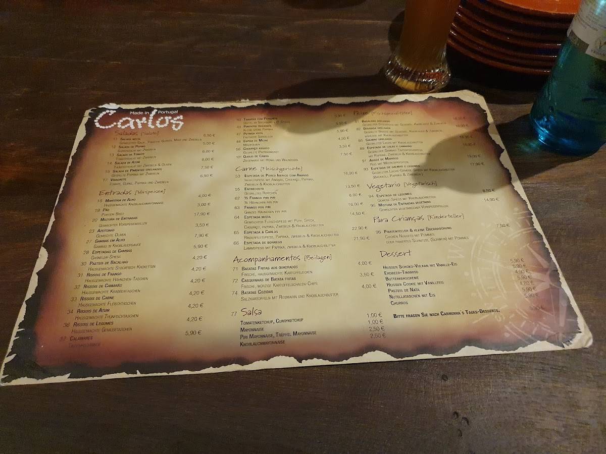 Speisekarte von Carlos Restaurant, Schwerte